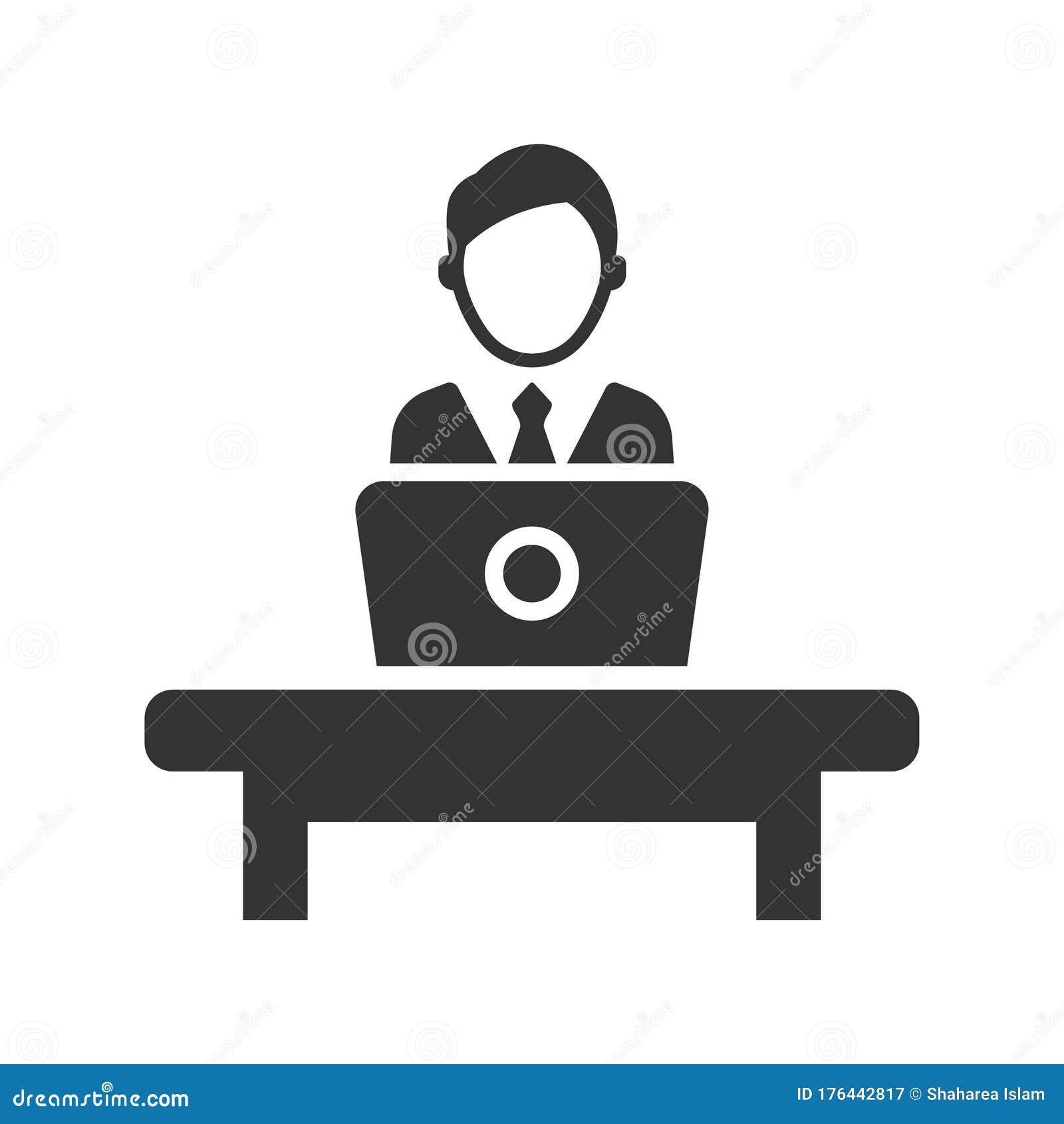 Office Working Icon stock vector. Illustration of working - 176442817
