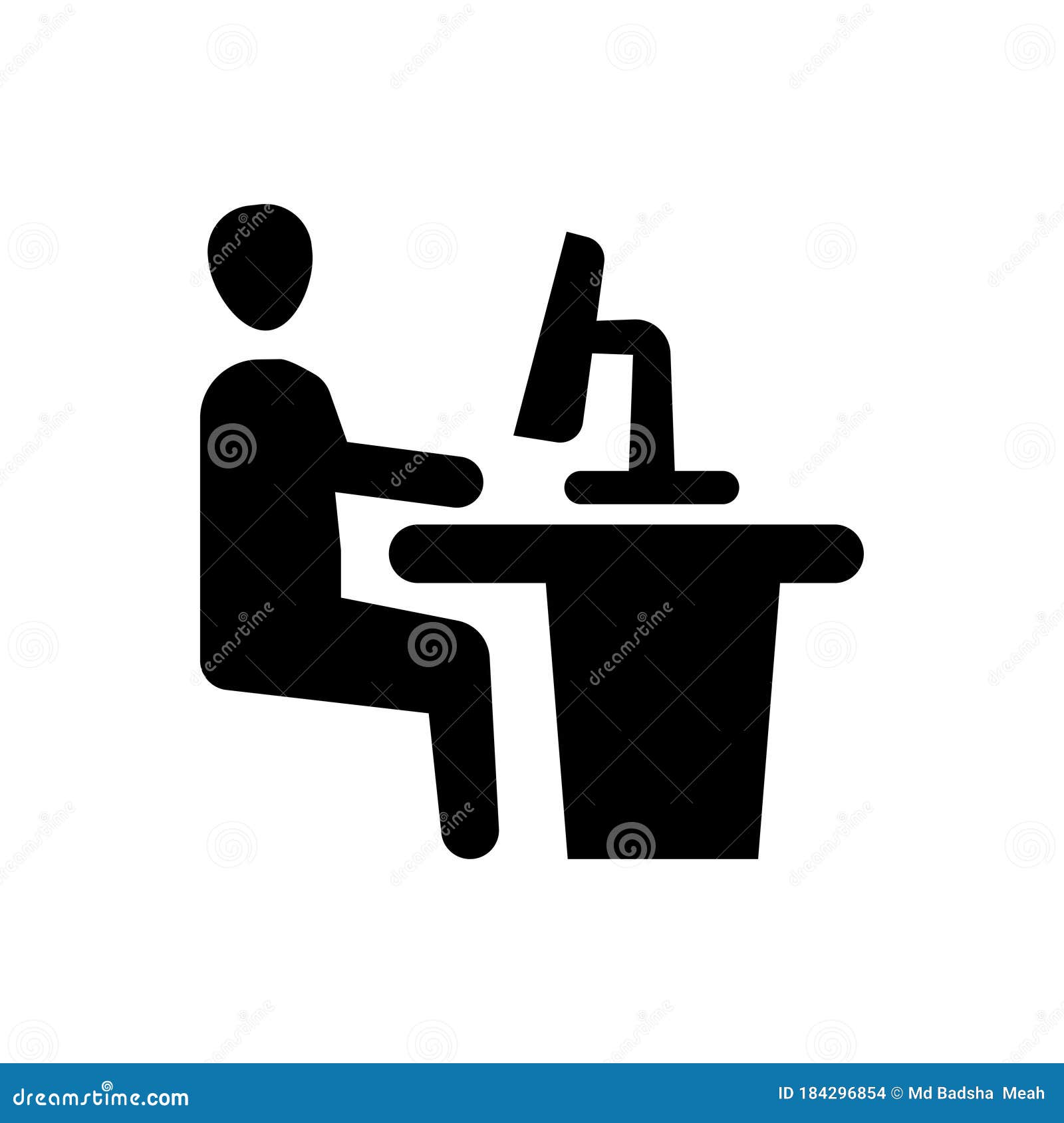 Office working icon stock vector. Illustration of office - 184296854