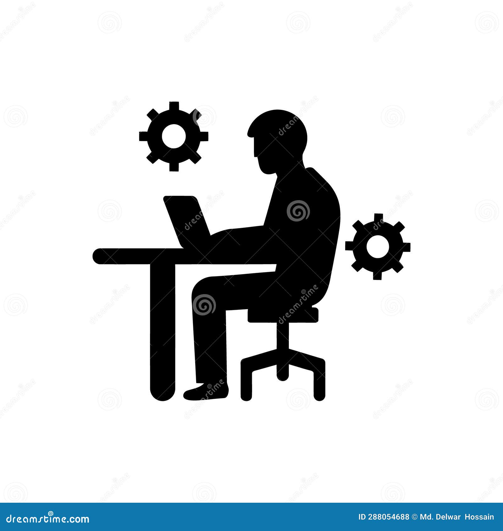 Office working icon stock vector. Illustration of icon - 288054688