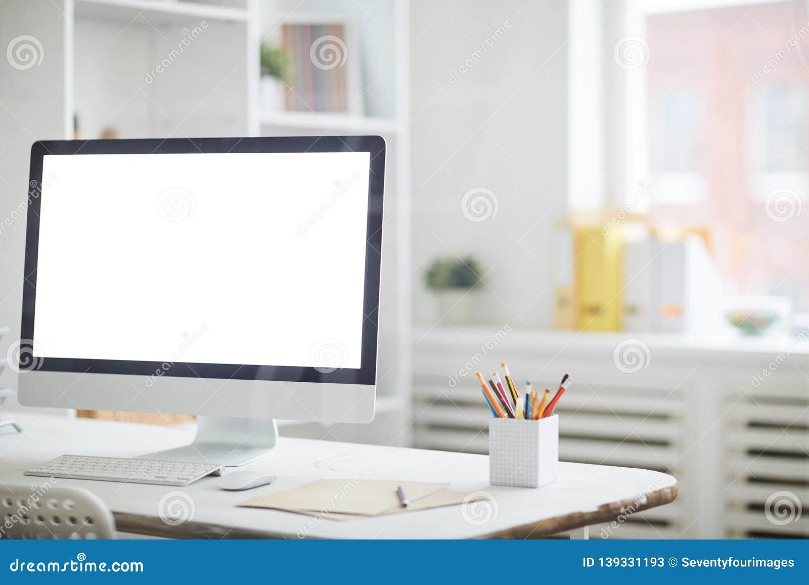 Office Workplace Background Stock Image - Image of wall, concept: 139331193