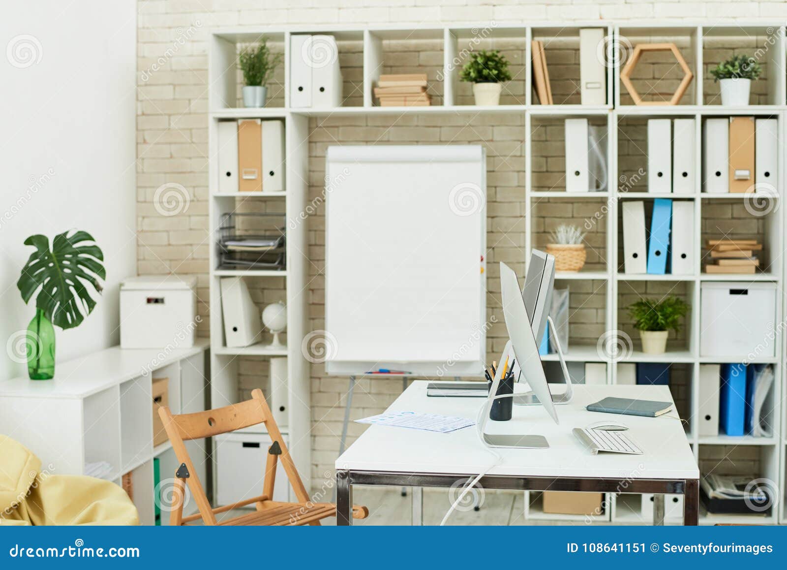 Office Workplace Background Stock Image - Image of work, whiteboard ...