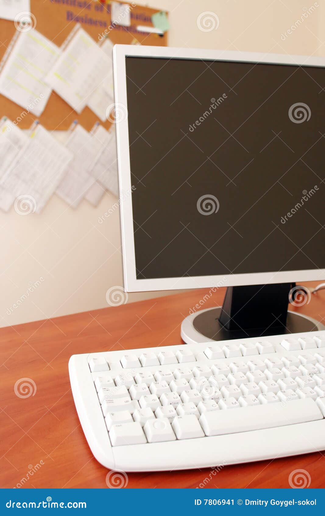 Office Workplace (computer Monitor) Stock Image - Image of equipment ...