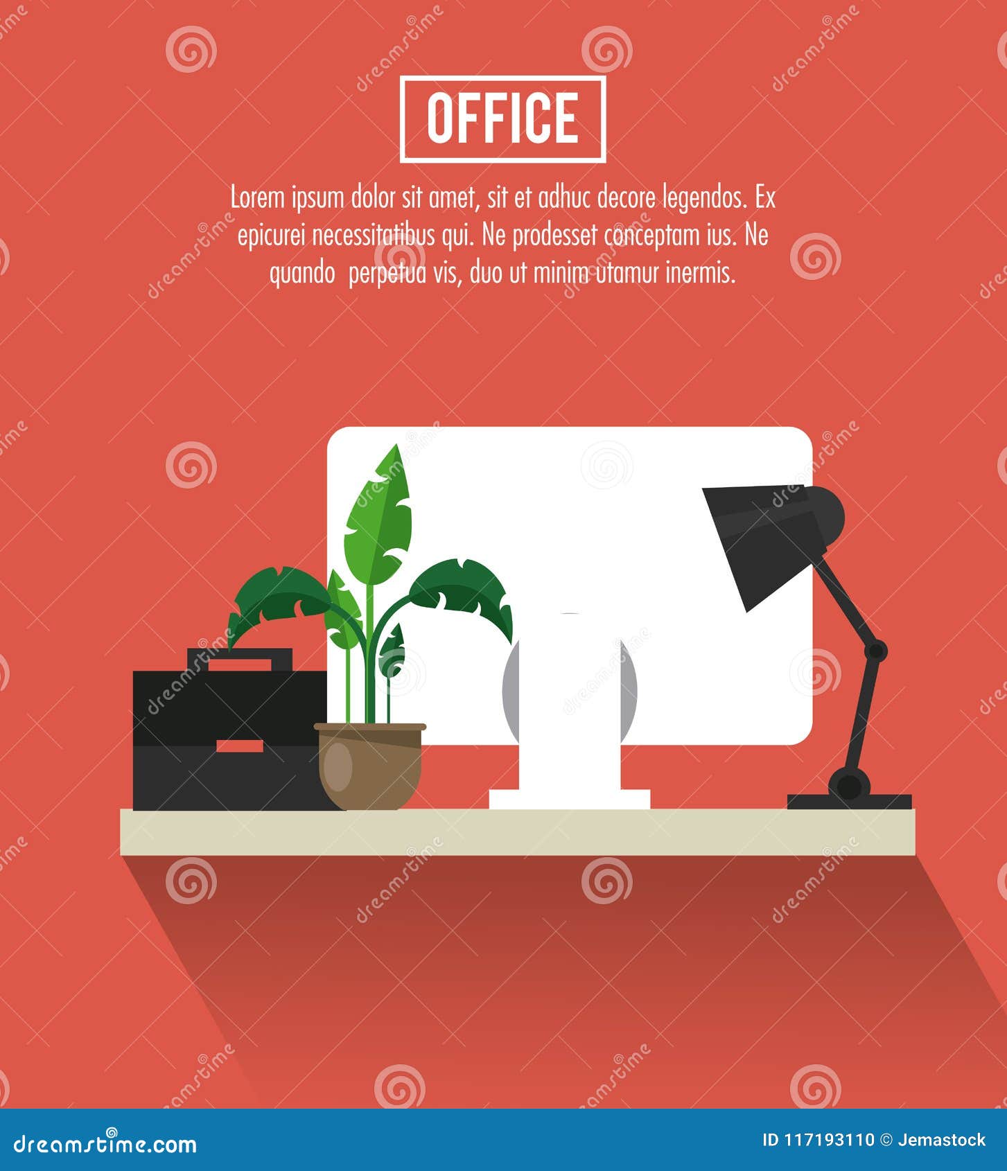 Office workplace concept stock vector. Illustration of layout - 117193110