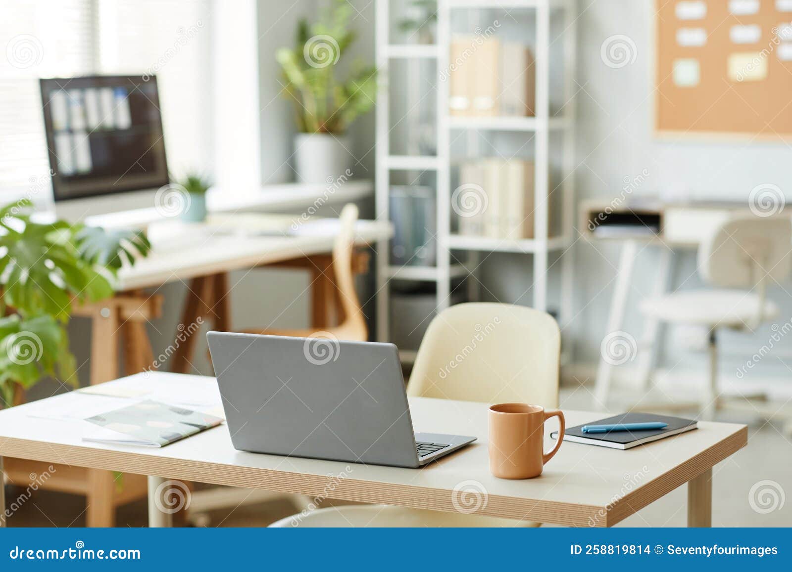 Office Workplace Design with Laptop Stock Photo - Image of office ...