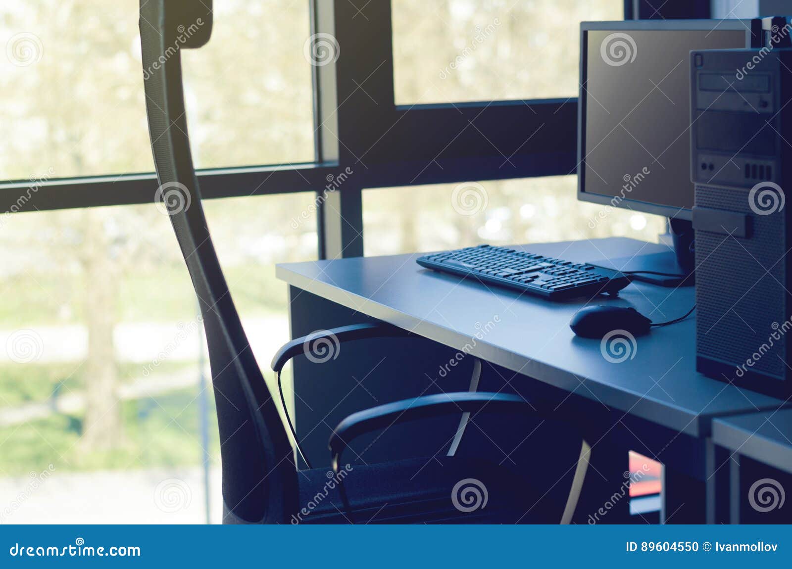 Office Workplace with Desktop Stock Photo - Image of communication ...