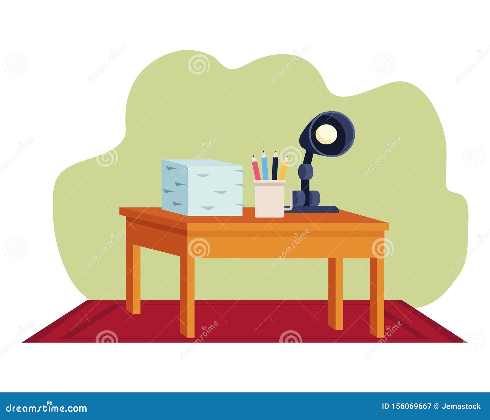 Office and Workplace Elements Cartoons Stock Vector - Illustration of ...