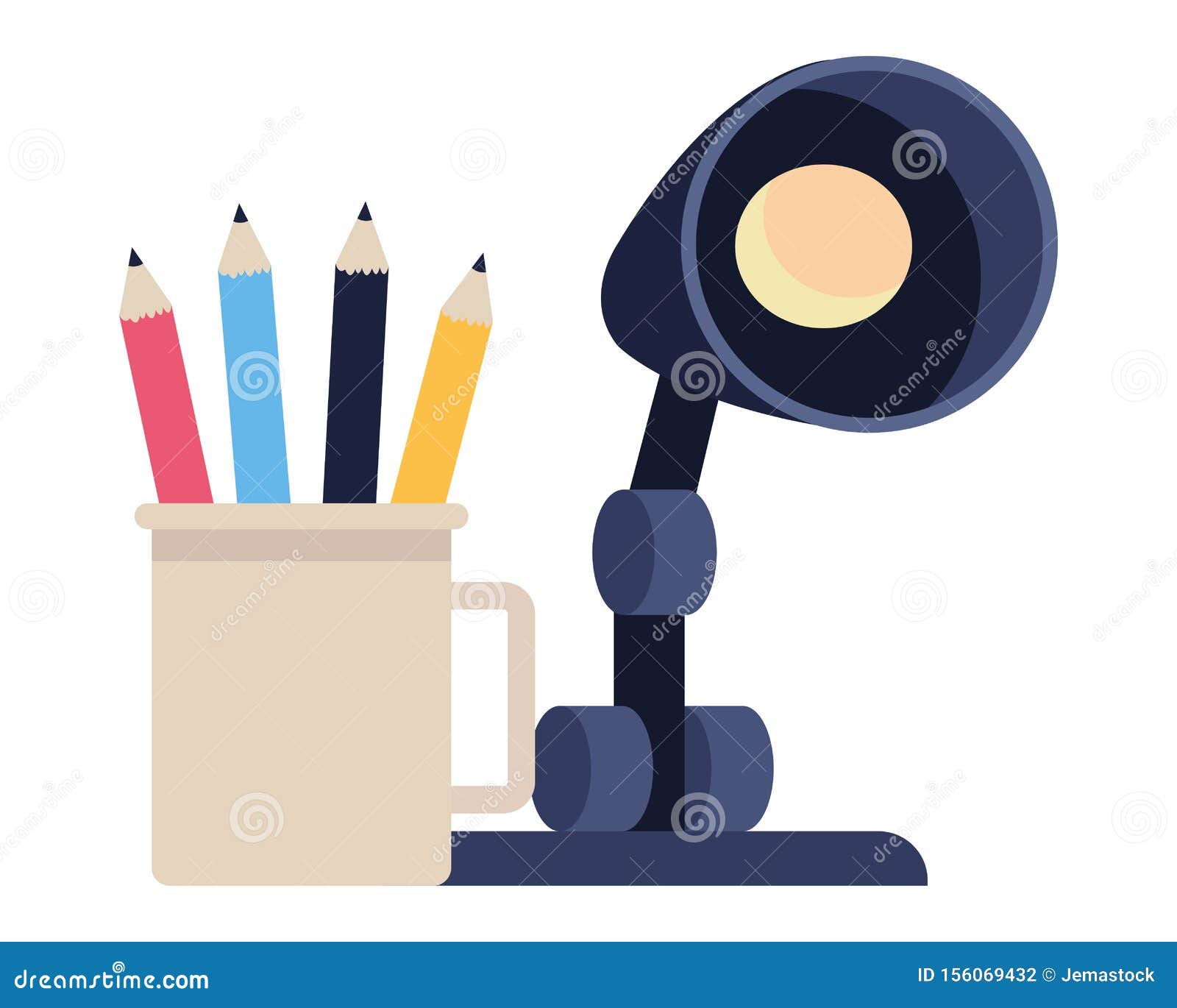 Office and Workplace Elements Cartoons Stock Vector - Illustration of ...
