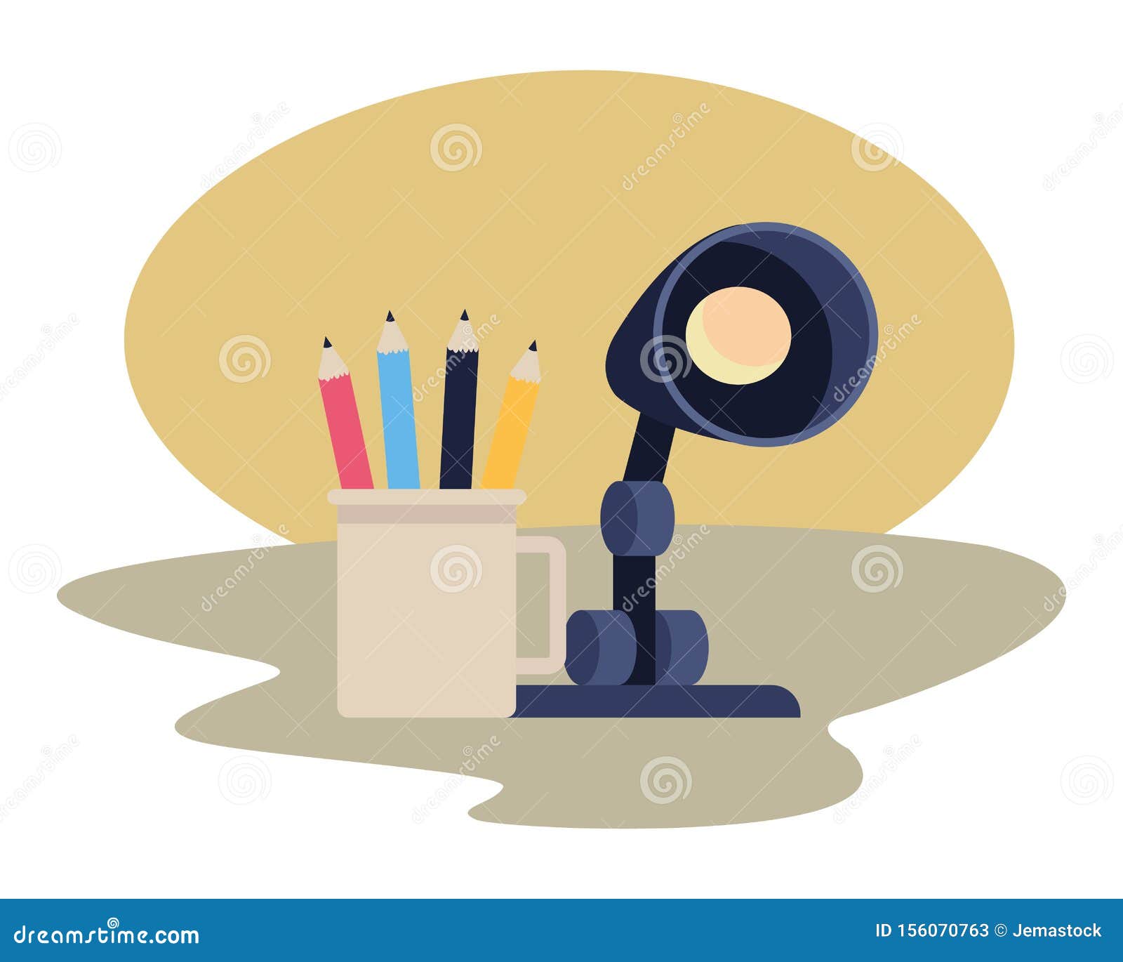 Office and Workplace Elements Cartoons Stock Vector - Illustration of ...