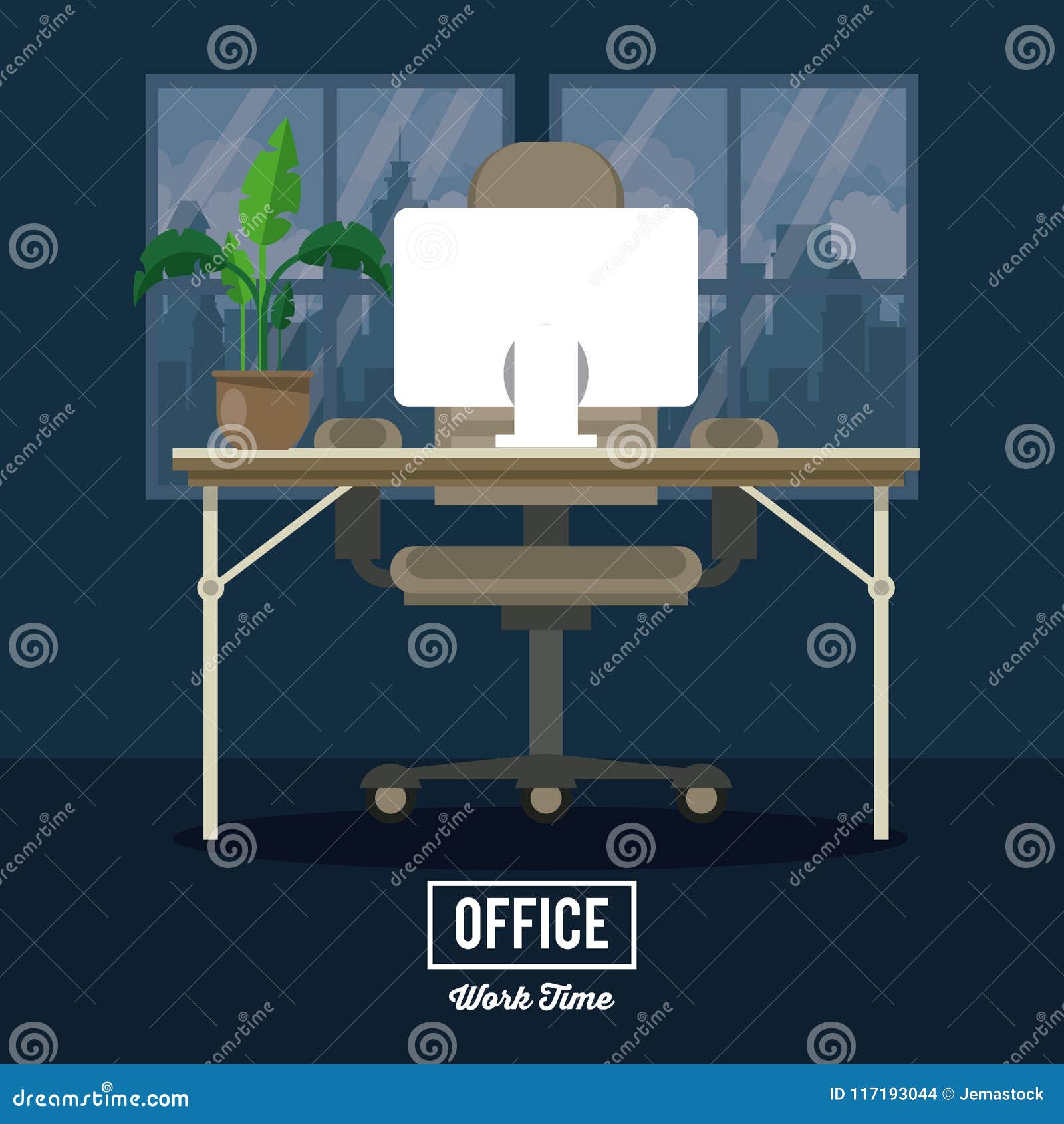 Office work time stock vector. Illustration of object - 117193044