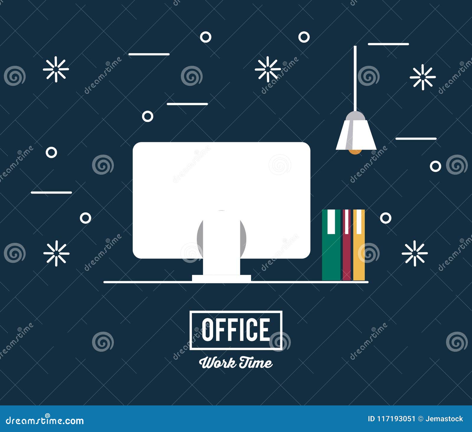 Office work time stock vector. Illustration of interior - 117193051