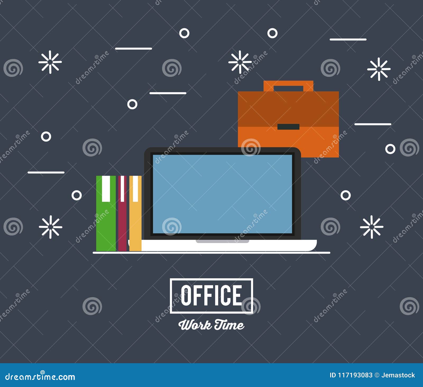 Office work time stock vector. Illustration of files - 117193083
