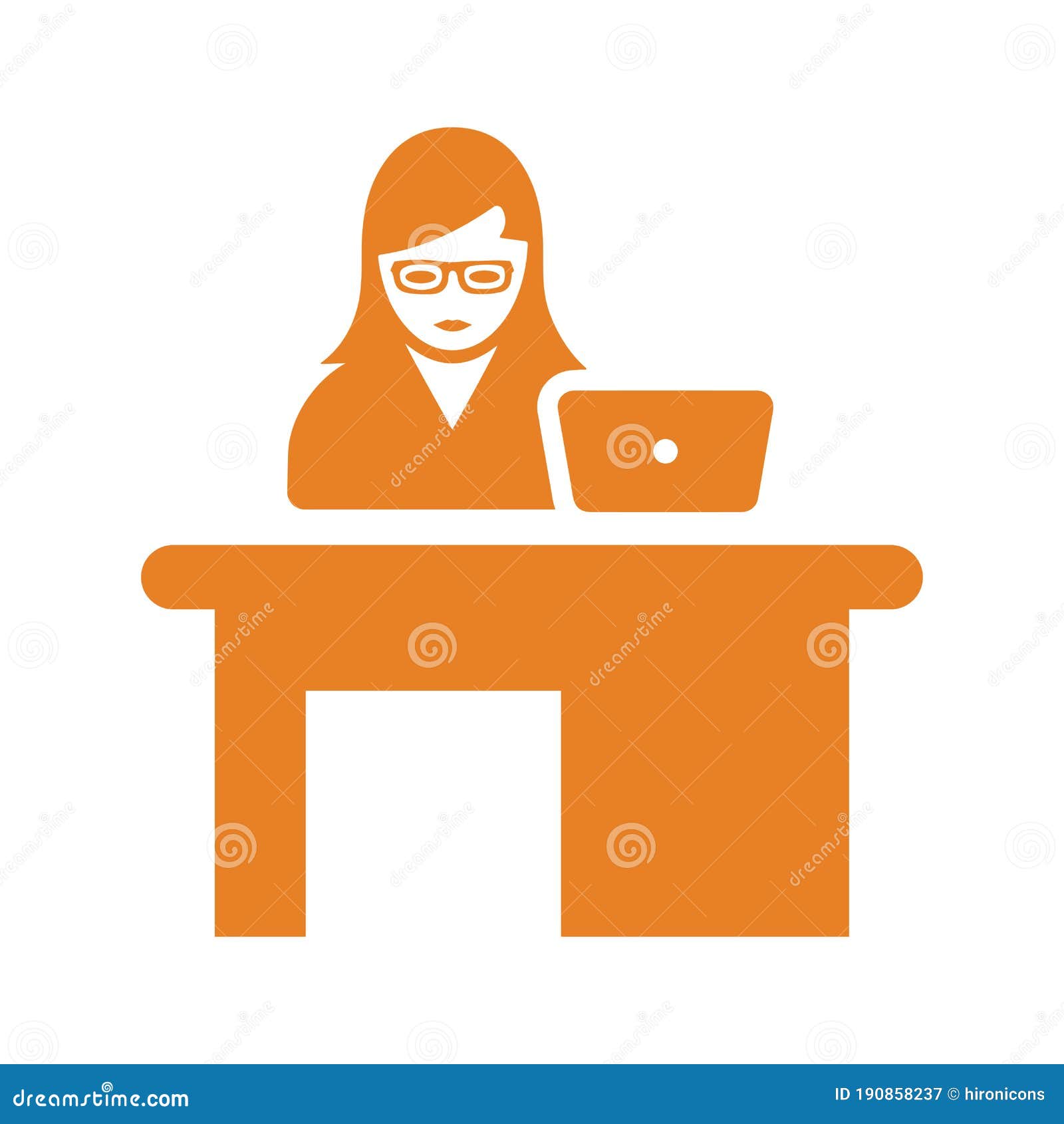 Office, Workplace Icon / Orange Vector Stock Vector - Illustration of ...