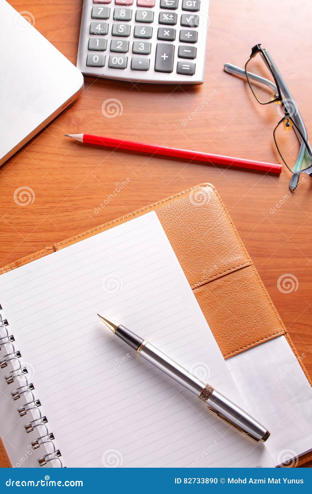 Office Workplace with Laptop and Smart Phone on Wood Tables Stock Photo ...