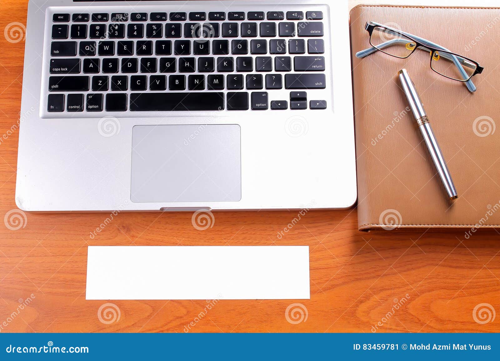 Office Workplace with Laptop and Smart Phone on Wood Tables Stock Image ...