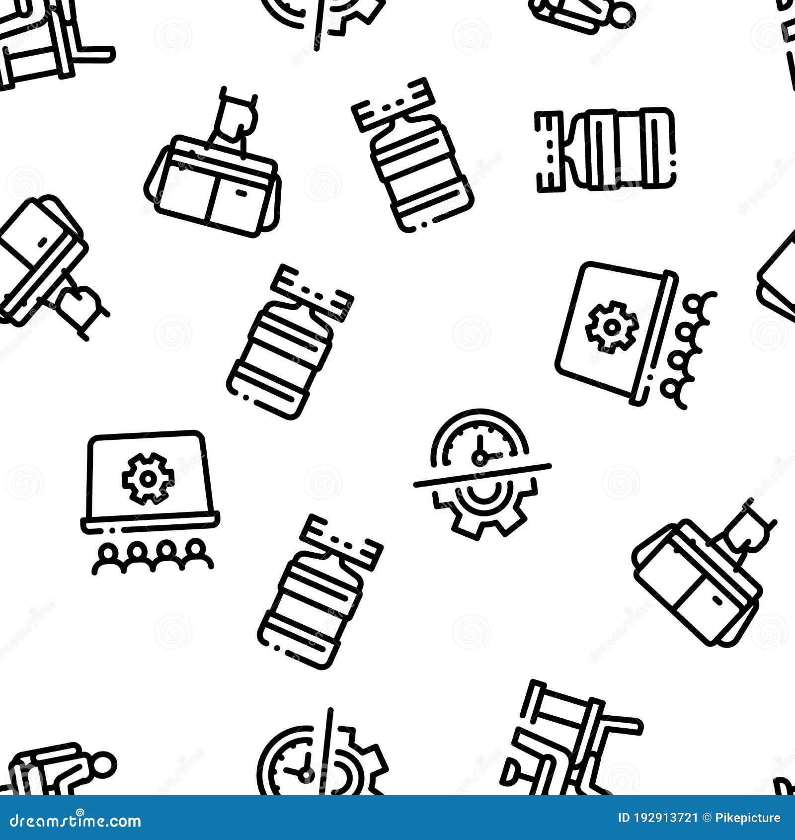 Workplace Seamless Pattern Office Background Vector Illustration ...