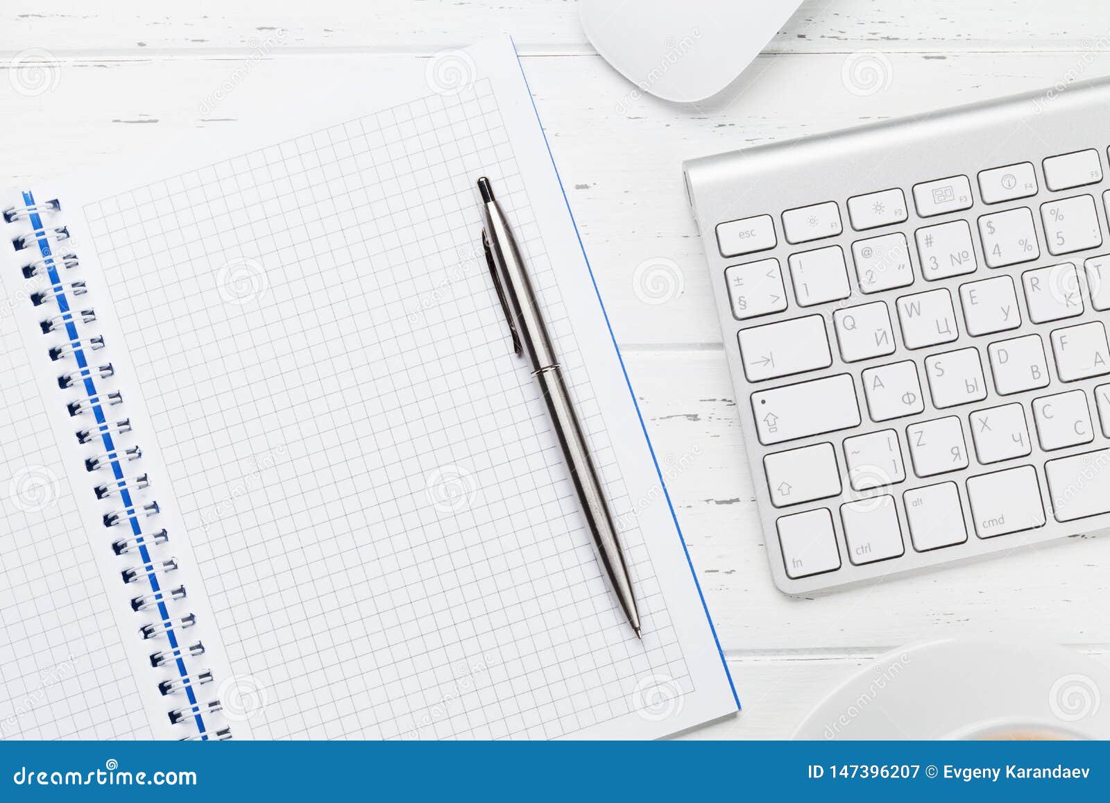 Office Workplace Table with Notepad Stock Image - Image of office ...