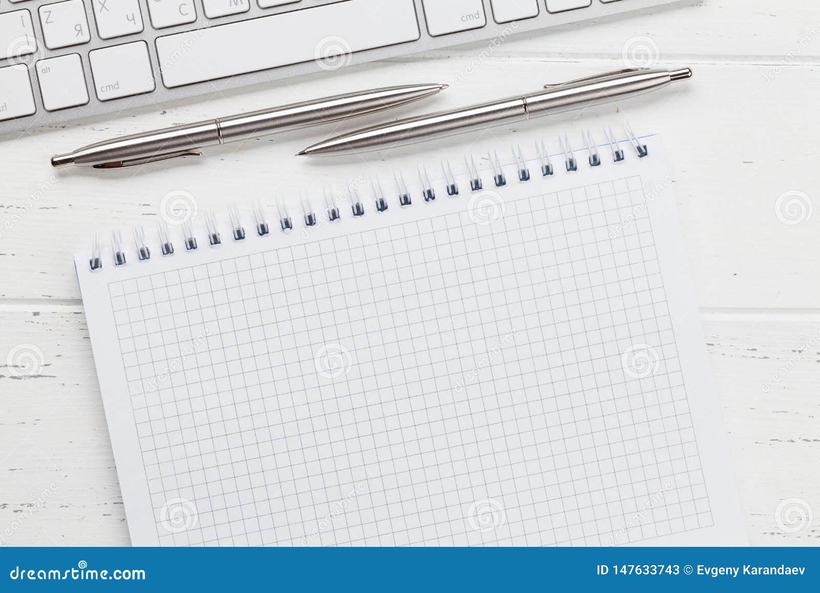Office Workplace Table with Notepad Stock Image - Image of document ...