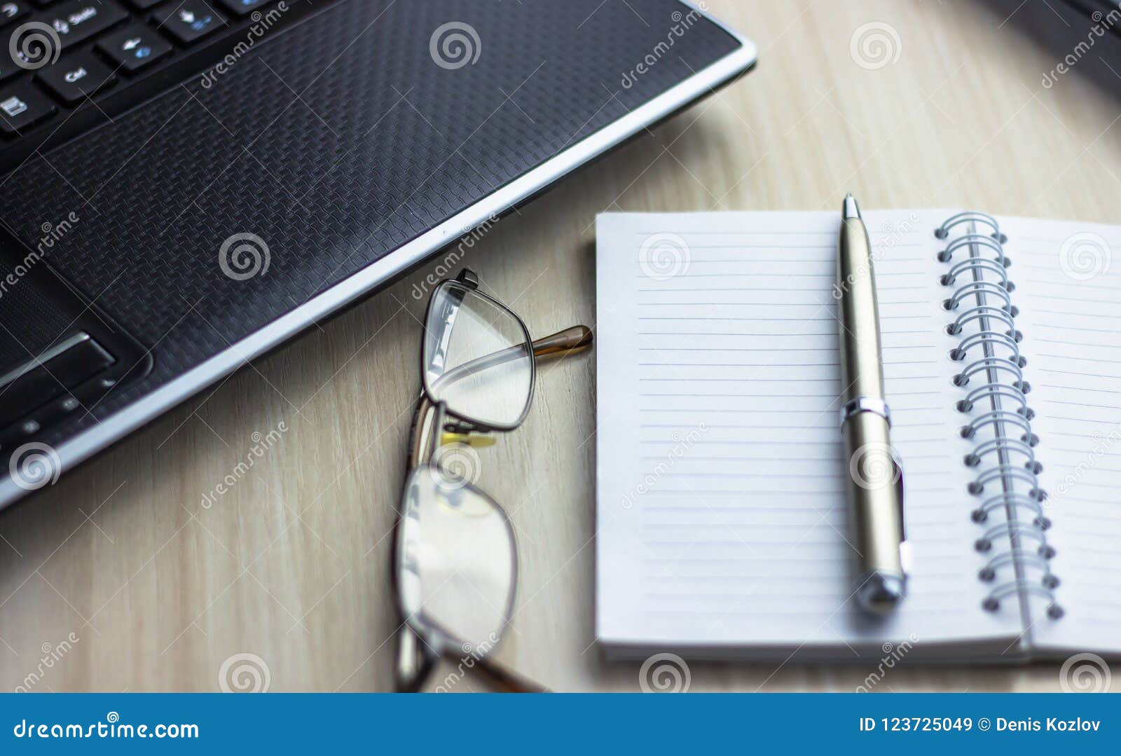 Office Workplace with Text Space Stock Image - Image of design, list ...