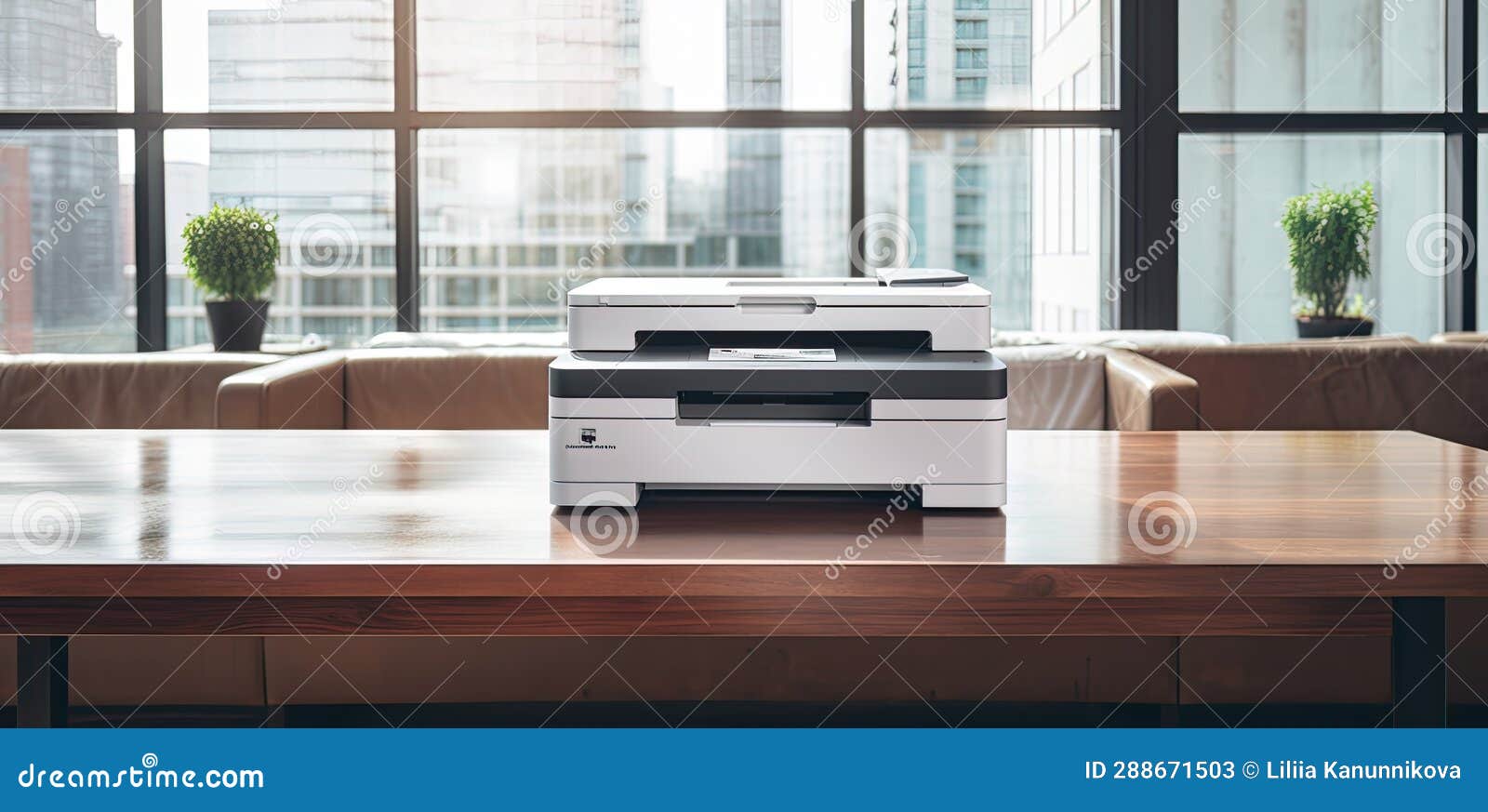 An Office Workspace Features a Versatile Printer, Copier, Scanner ...