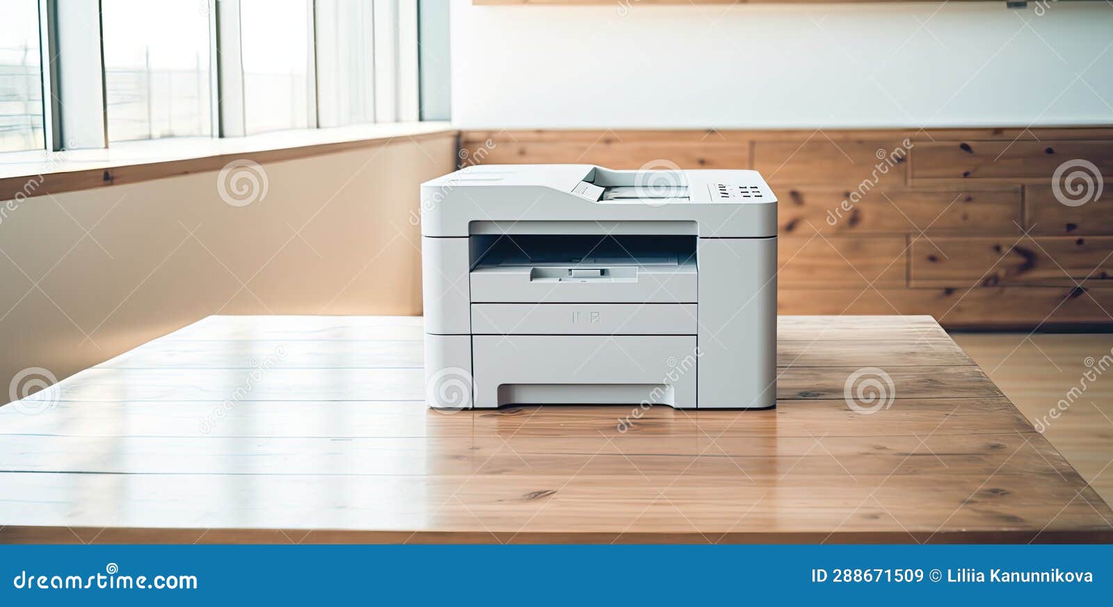 An Office Workspace Features a Versatile Printer, Copier, Scanner ...