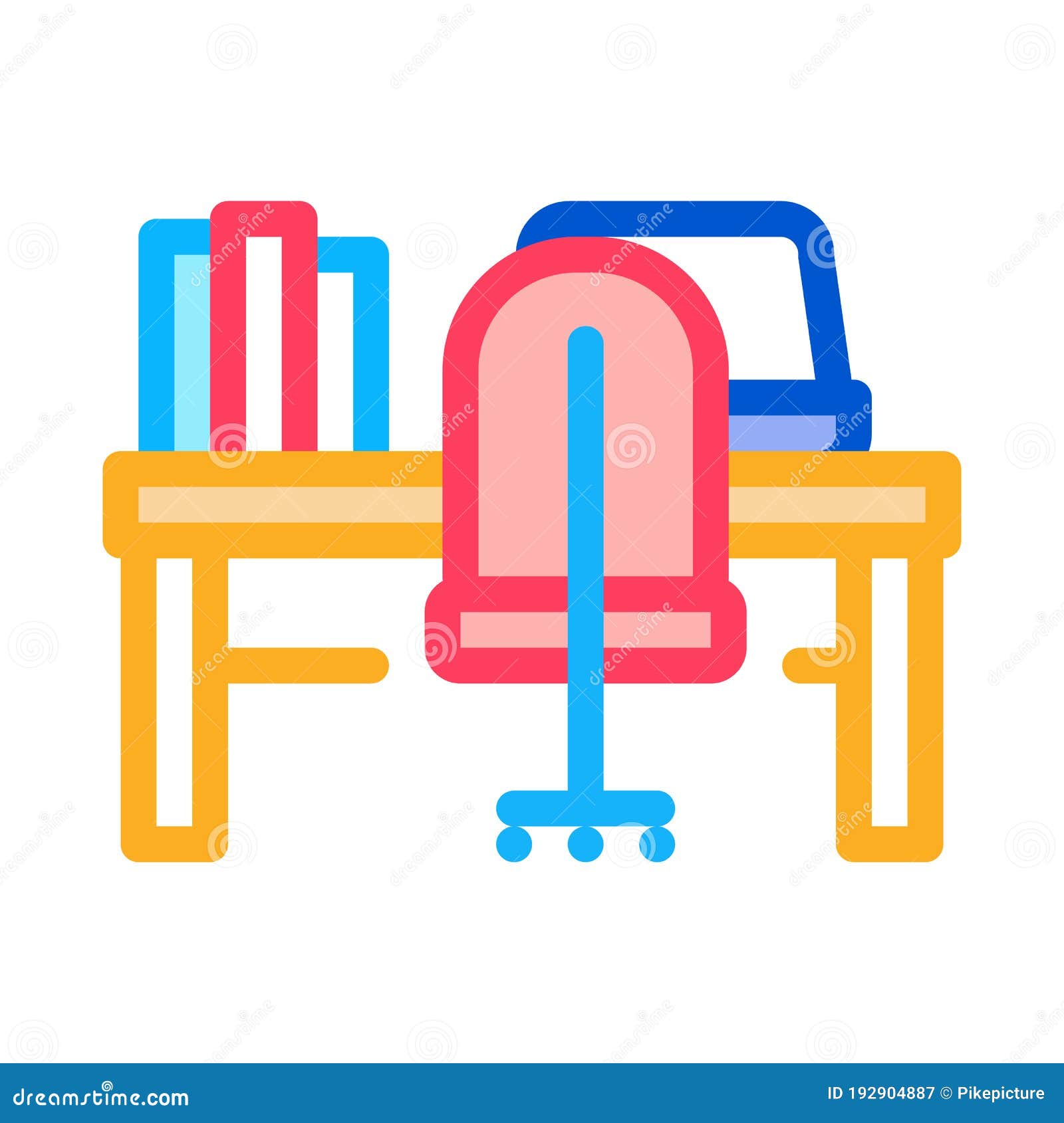 Office Workspace Icon Vector Outline Illustration Stock Vector ...