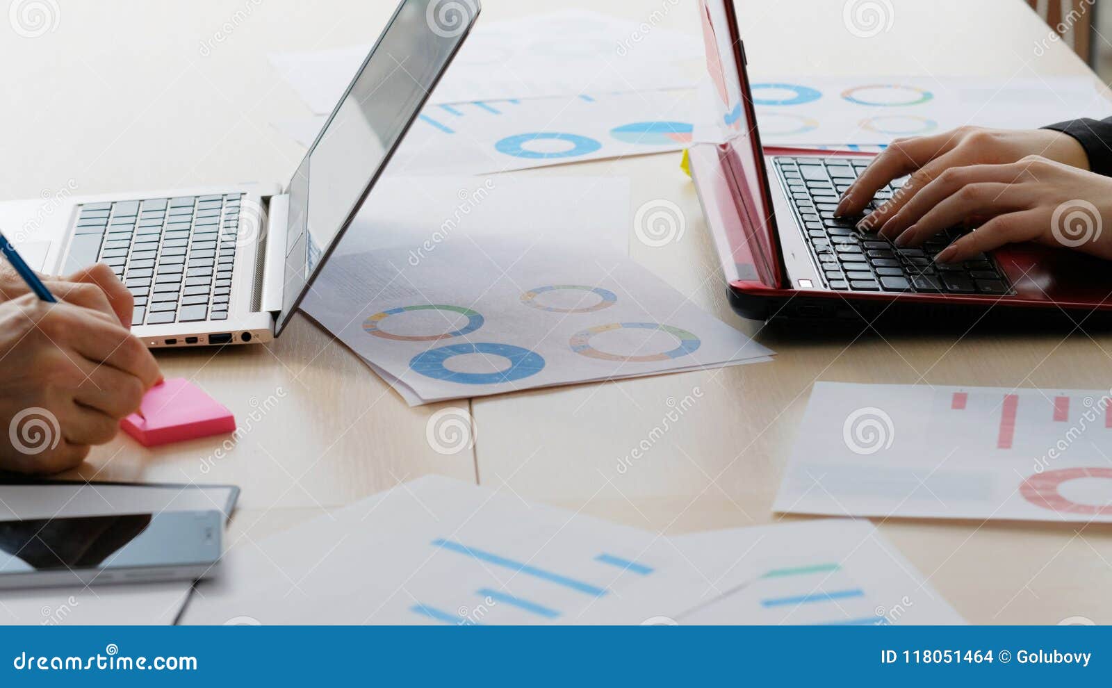 Office Workspace Paper Graphs Typing Writing Memo Stock Photo - Image ...