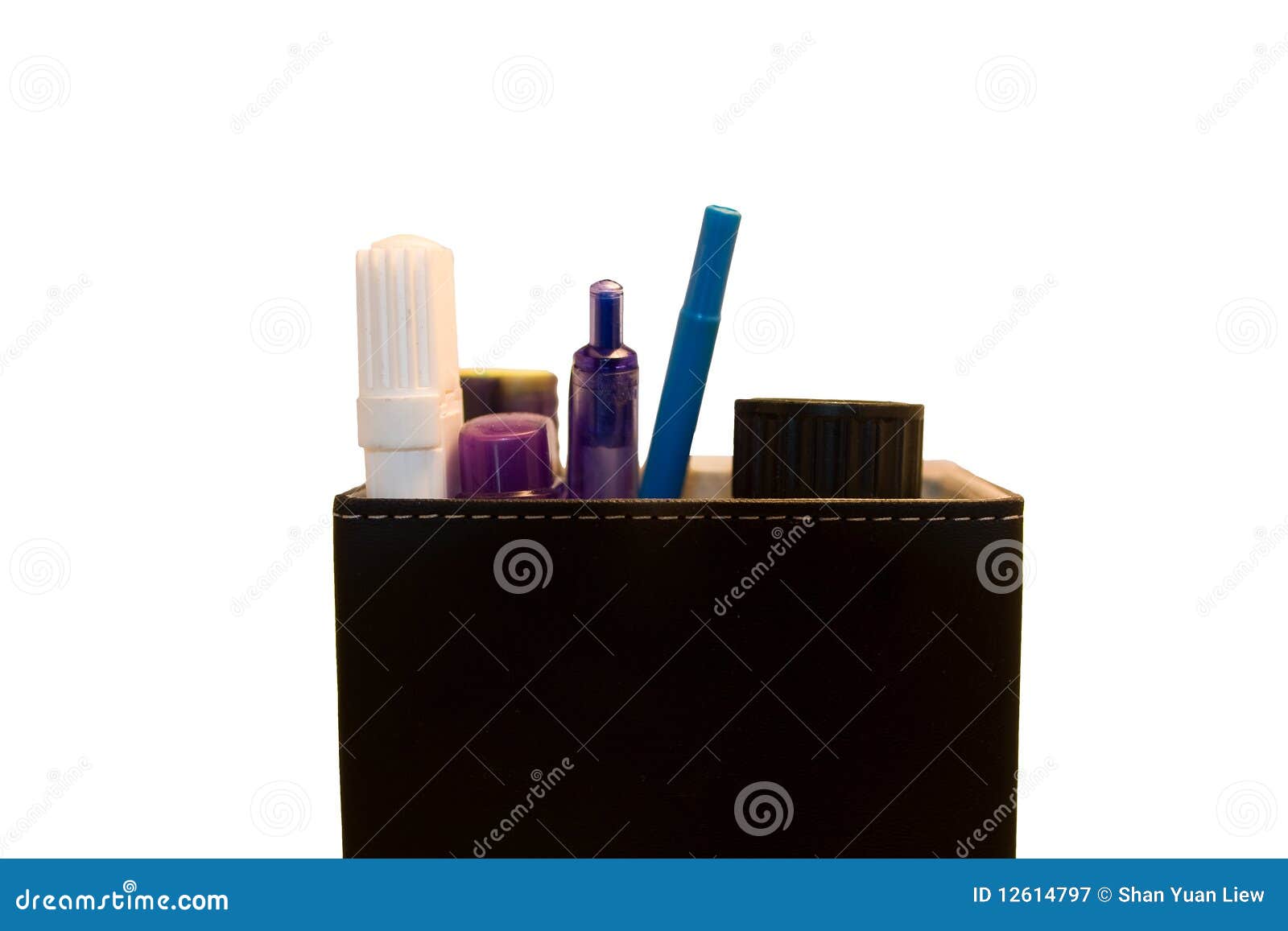 Office writing materials stock image. Image of leather - 12614797