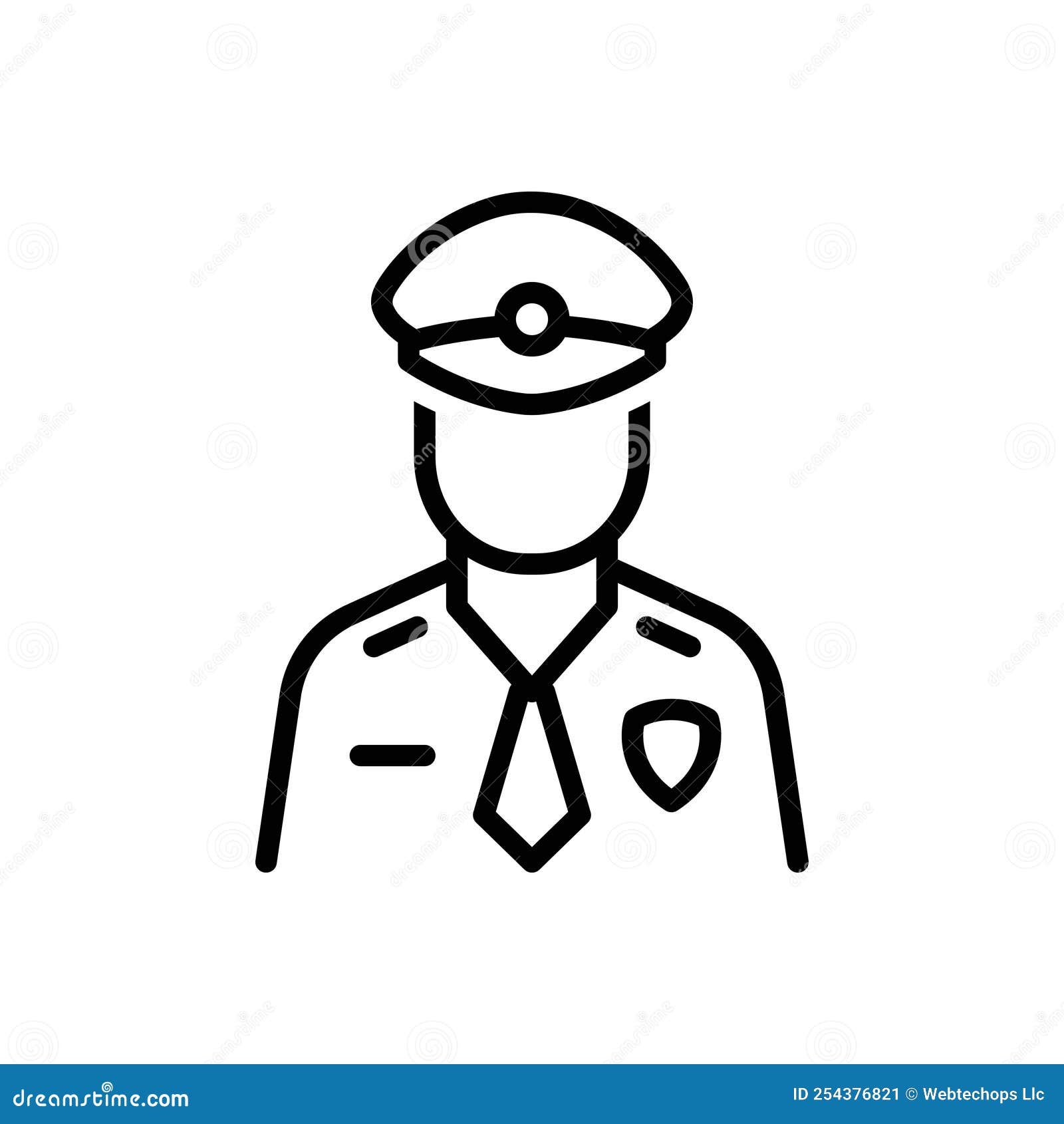 Black Line Icon for Officer, Duties and Work Stock Illustration ...