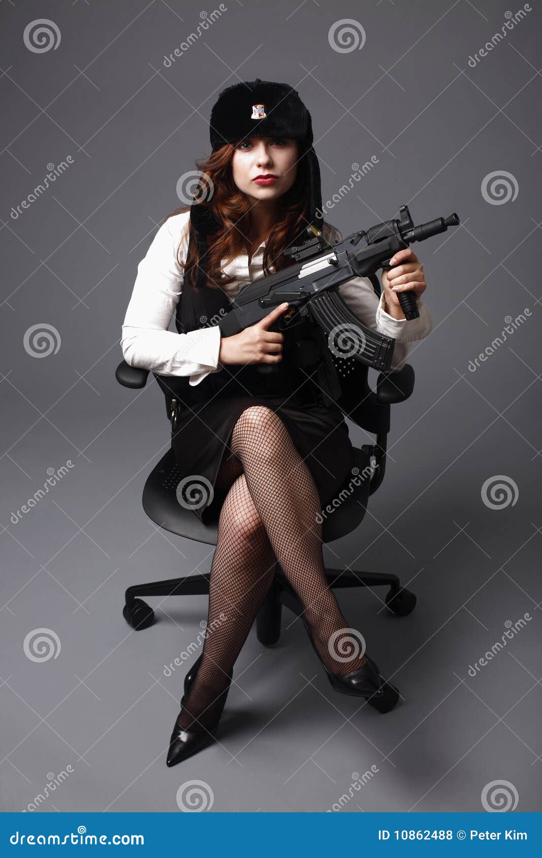 Officer with rifle stock photo. Image of redhead, rifle - 10862488