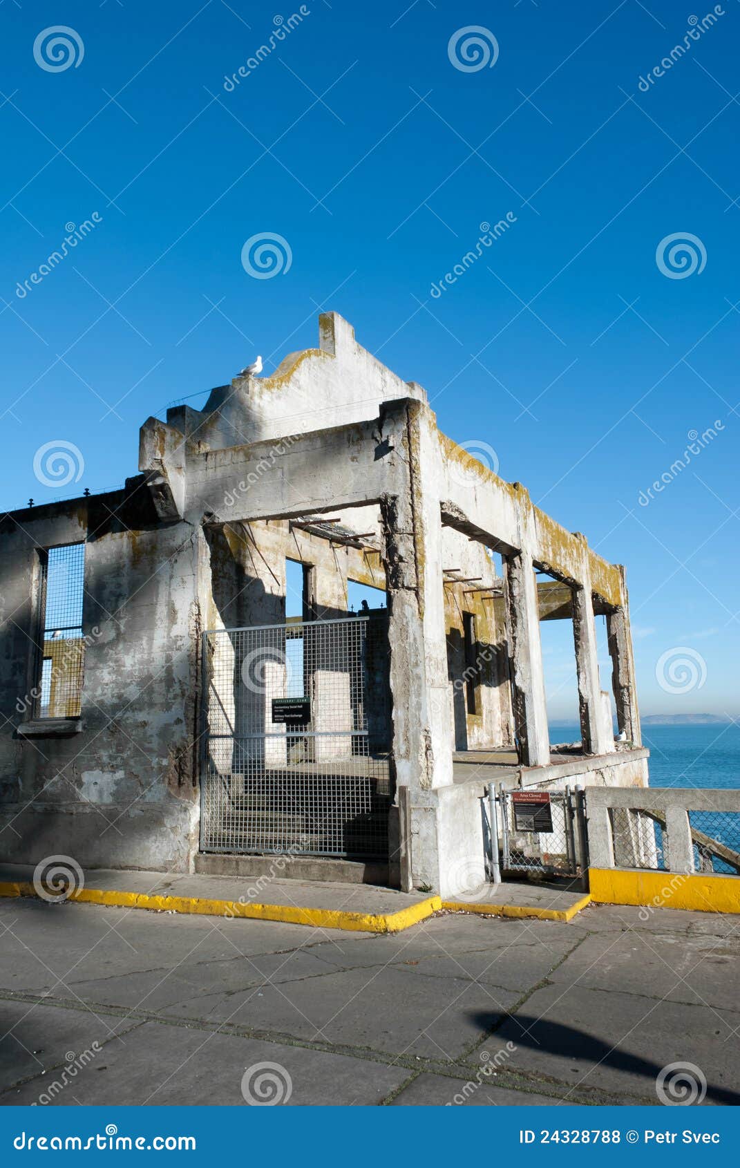 Officer S Social Hall Alcatraz Stock Photo - Image of alcatraz, ruins ...