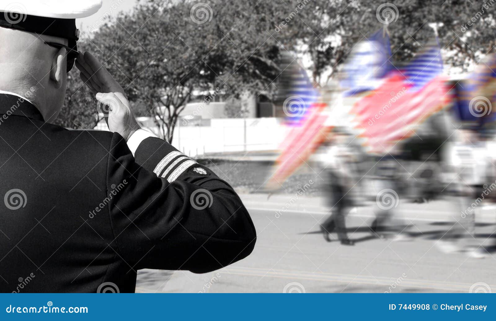 Officer saluting veterans stock photo. Image of respectful - 7449908
