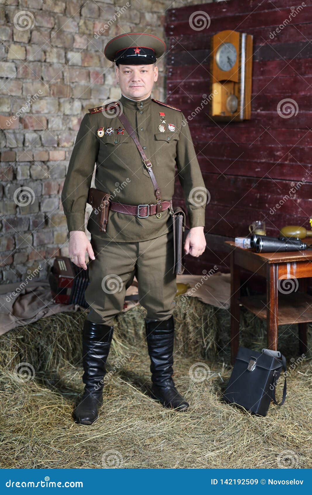 Officer of the Soviet army stock image. Image of uniformed - 142192509