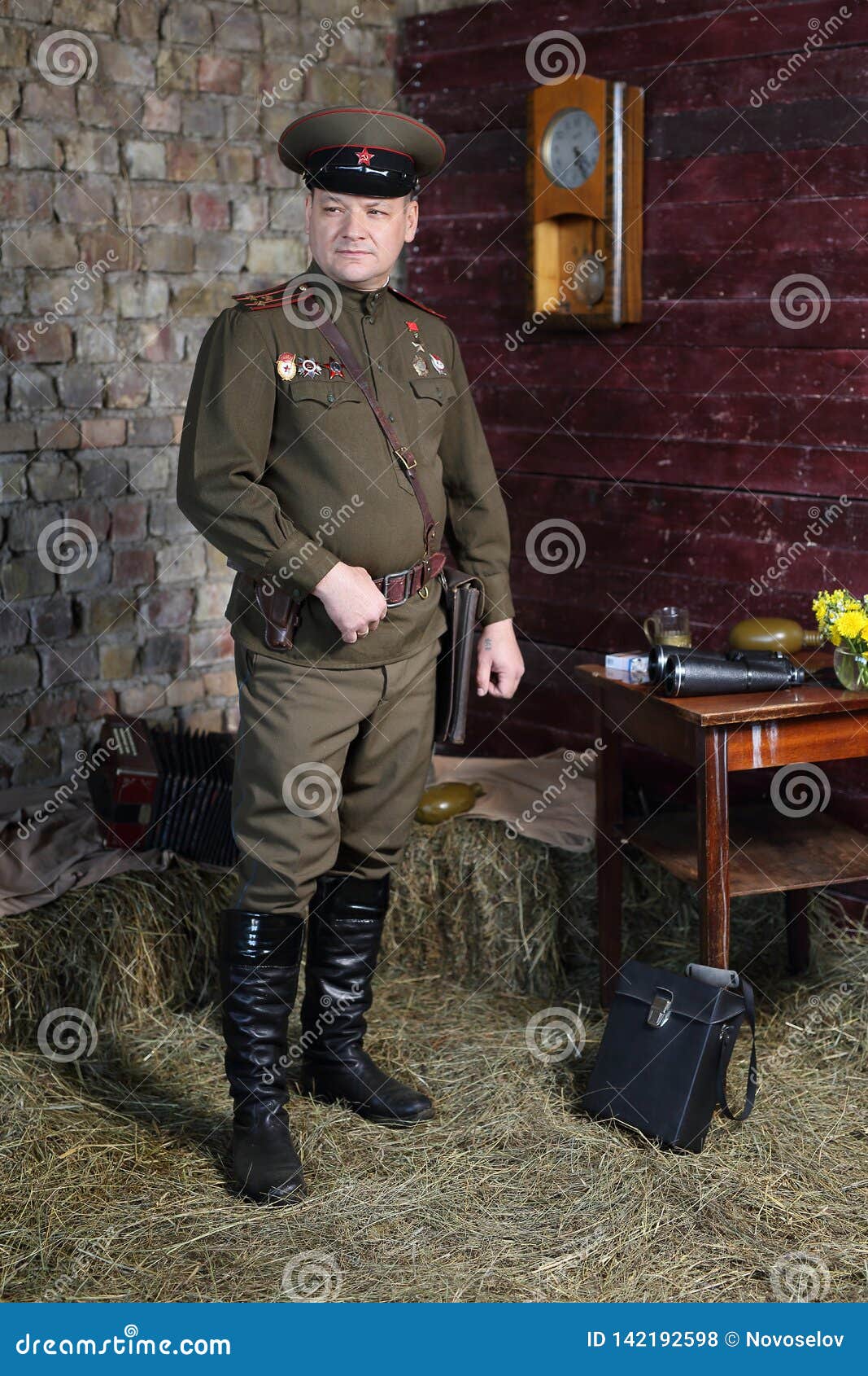 Officer of the Soviet army stock photo. Image of 1940s - 142192598