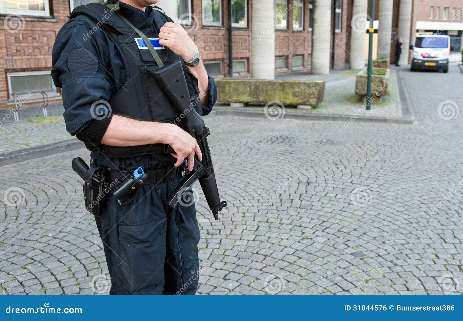 Officer with weapon stock photo. Image of police, guard - 31044576