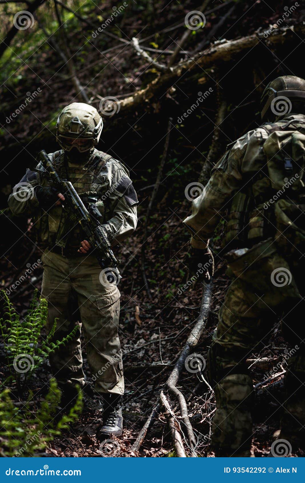 Officer with Weapons on Reconnaissance Stock Photo - Image of ...