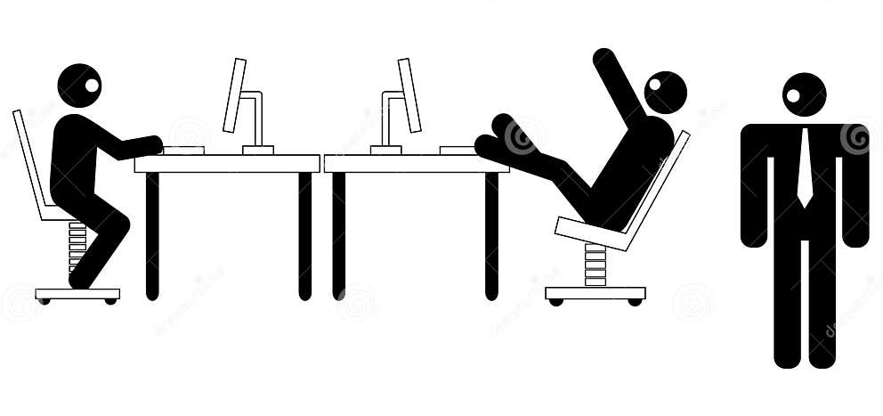 Office worker slacking off stock illustration. Illustration of business ...