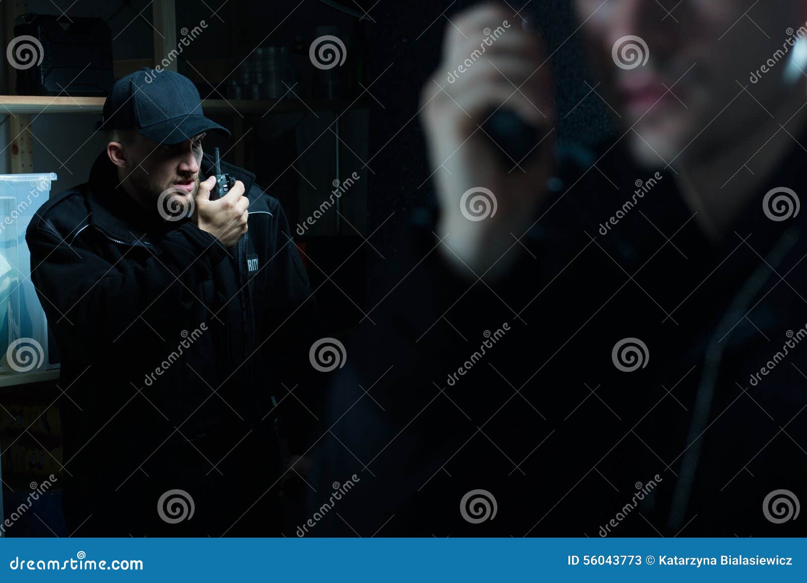 Officers Calling for Back Up Stock Image - Image of light, call: 56043773