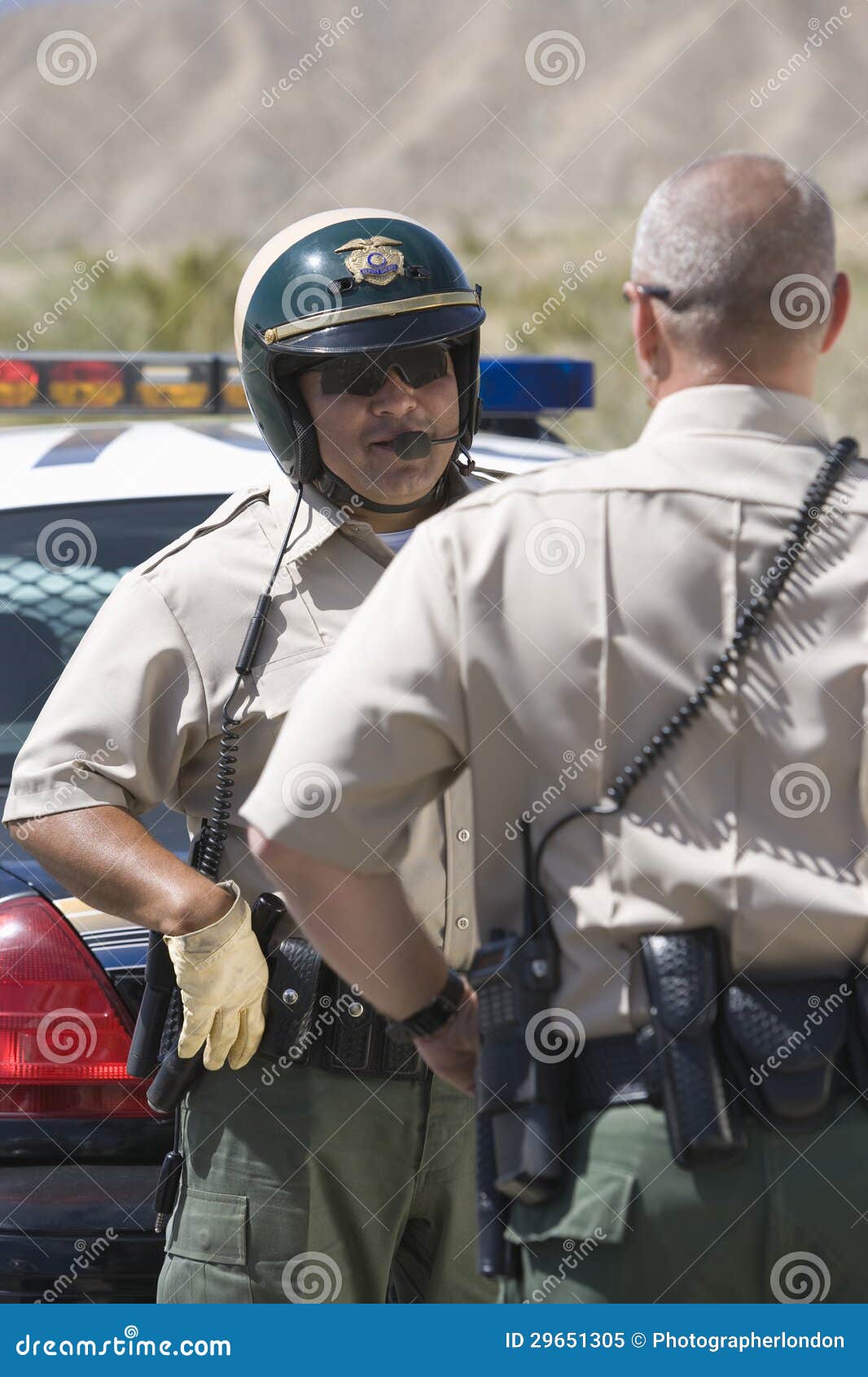 Officers Having Conversation with Each Other Stock Image - Image of ...