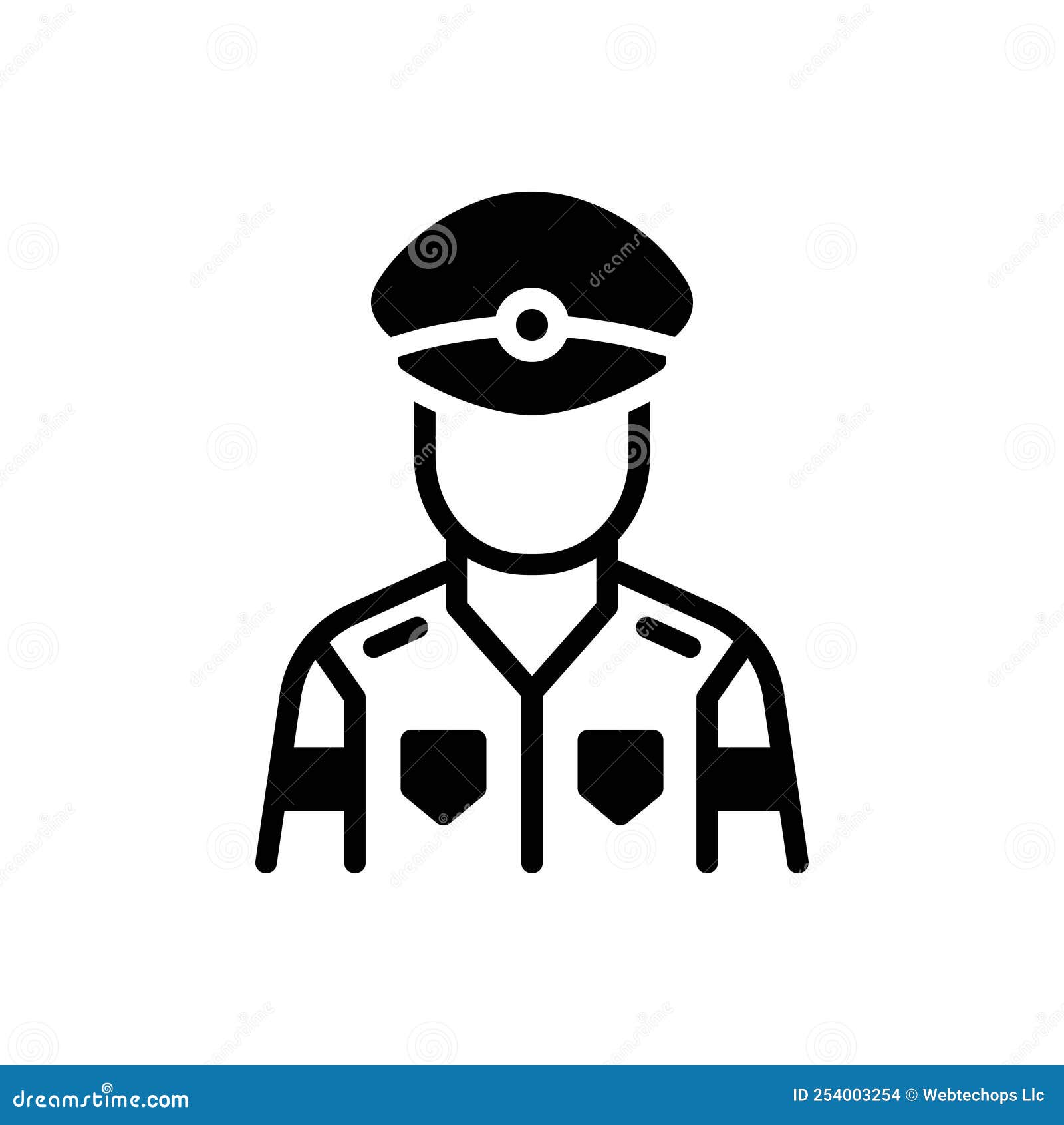 Black Solid Icon for Officers, Police and Security Stock Illustration ...