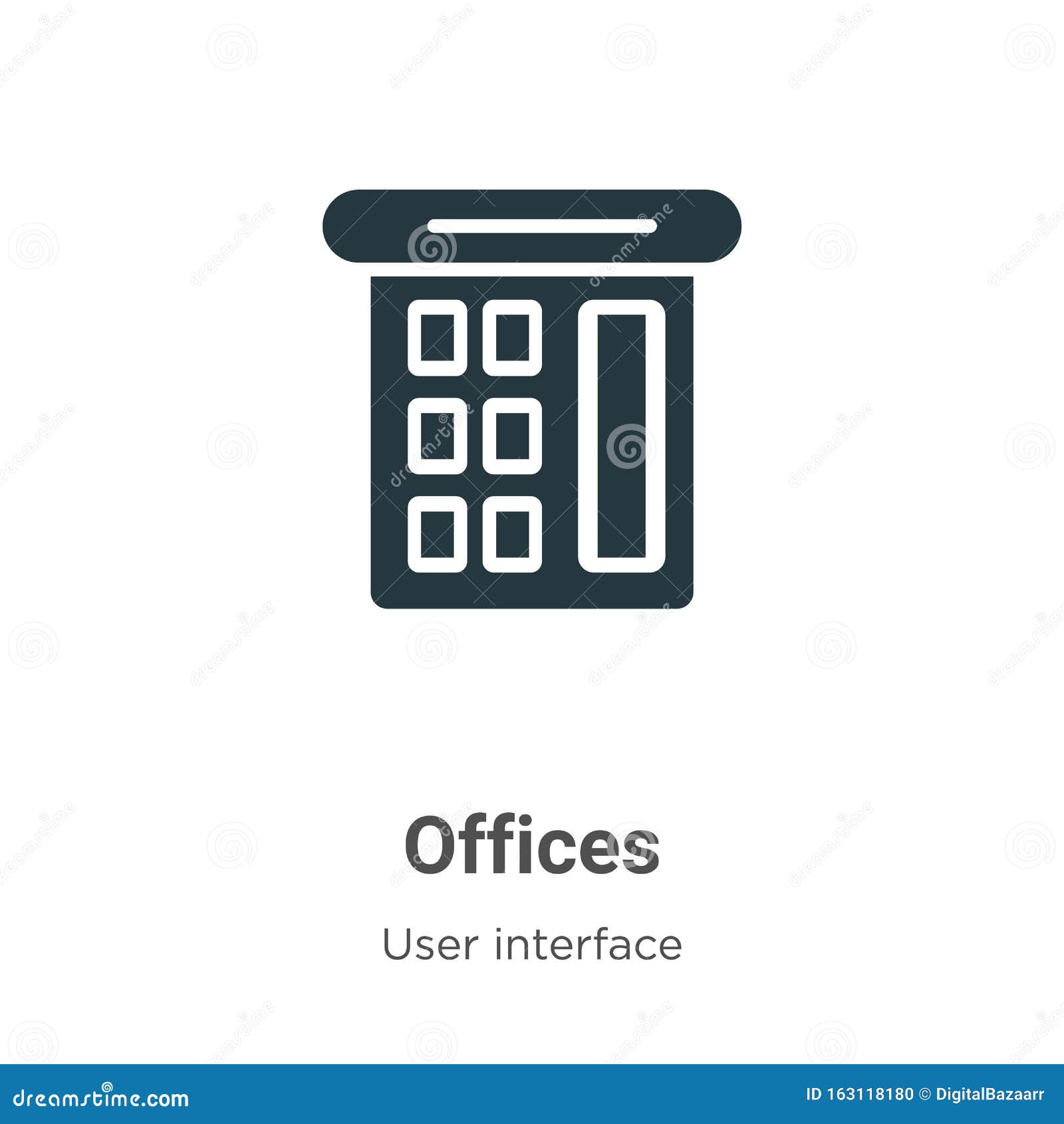 Offices Vector Icon on White Background. Flat Vector Offices Icon ...