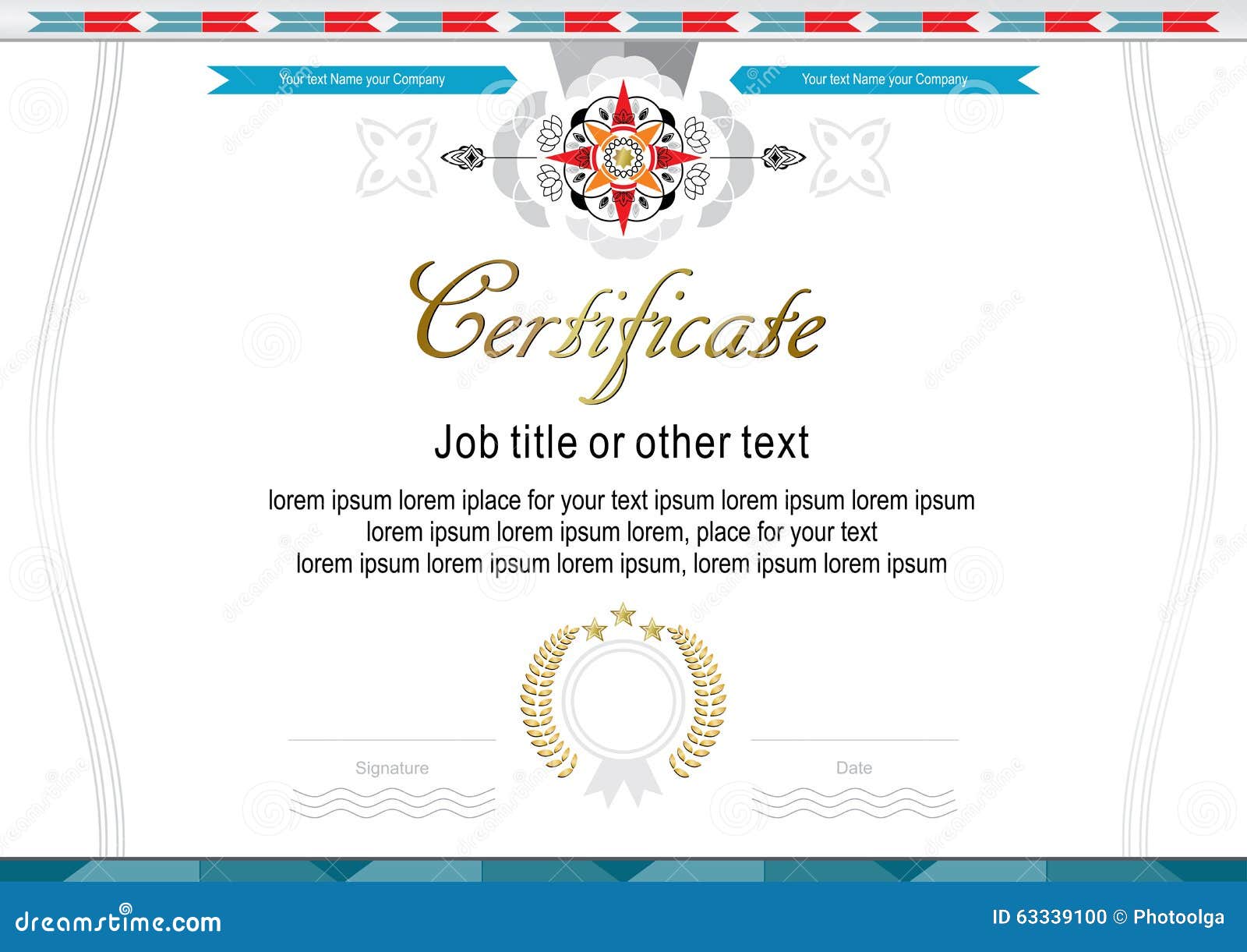 Official Certificate with Elegant Colorful Rosette Stock Vector ...