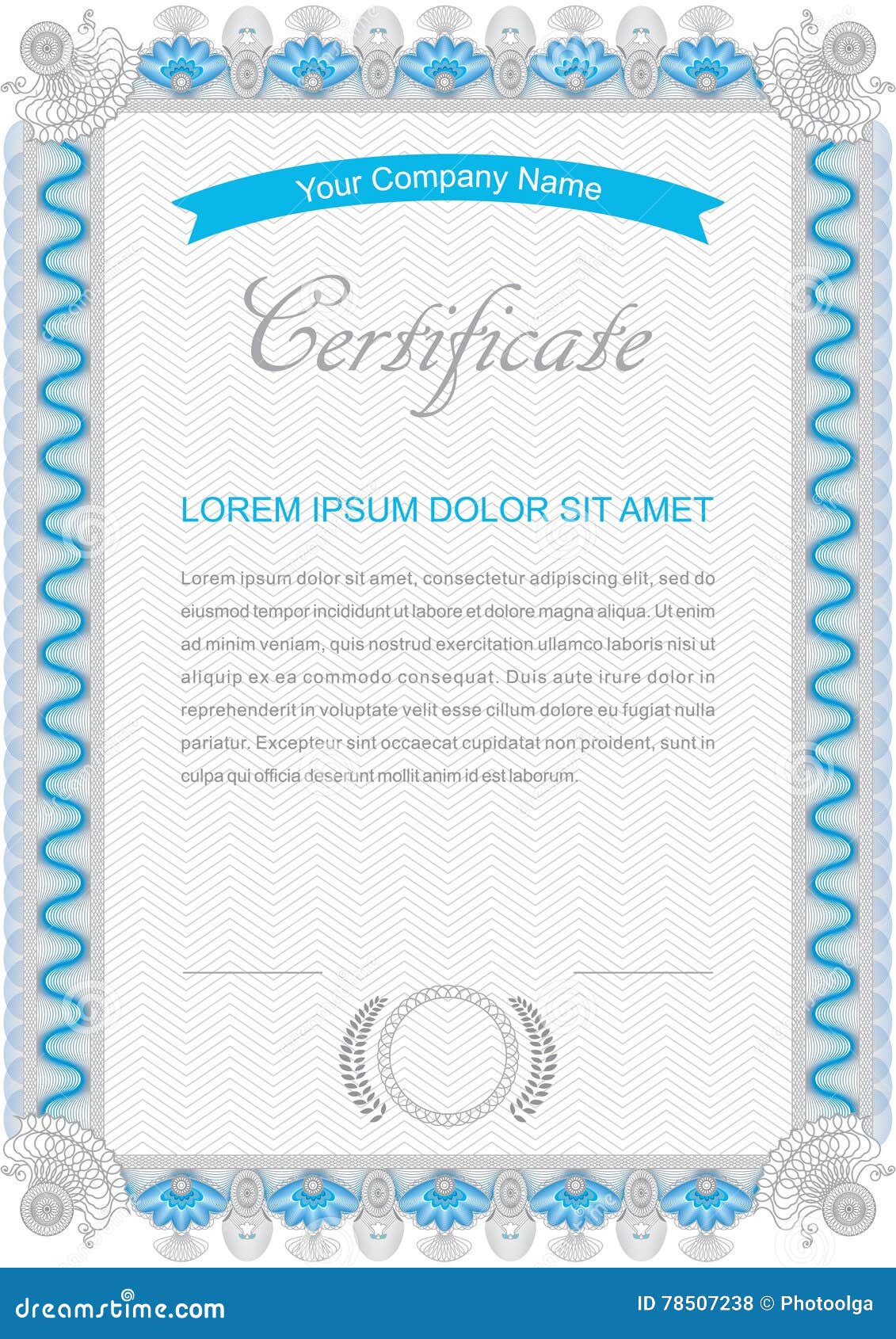 Official Certificate. Line Blue Border Stock Vector - Illustration of ...