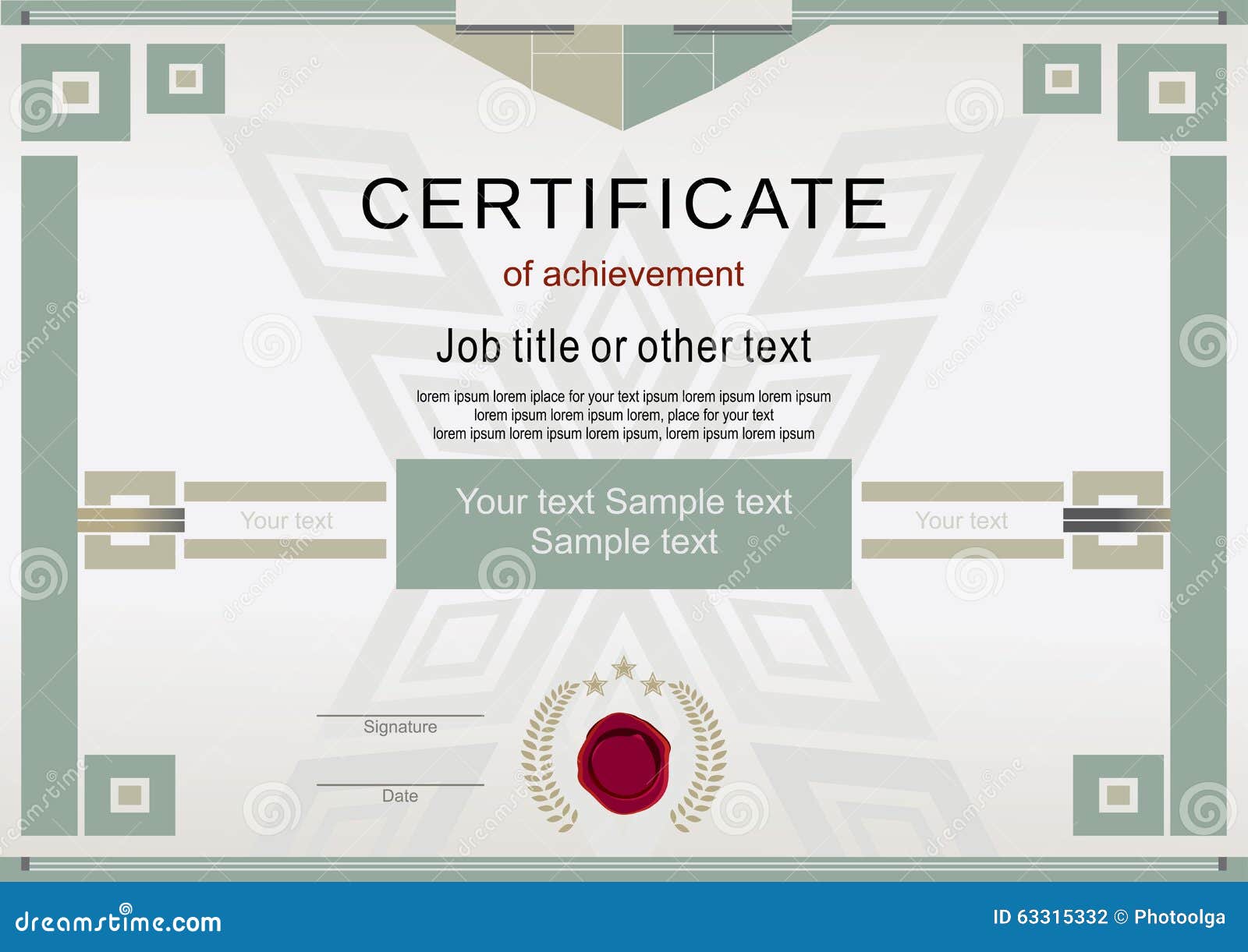 Official Certificate with Massive Green Design Elements Stock Vector ...