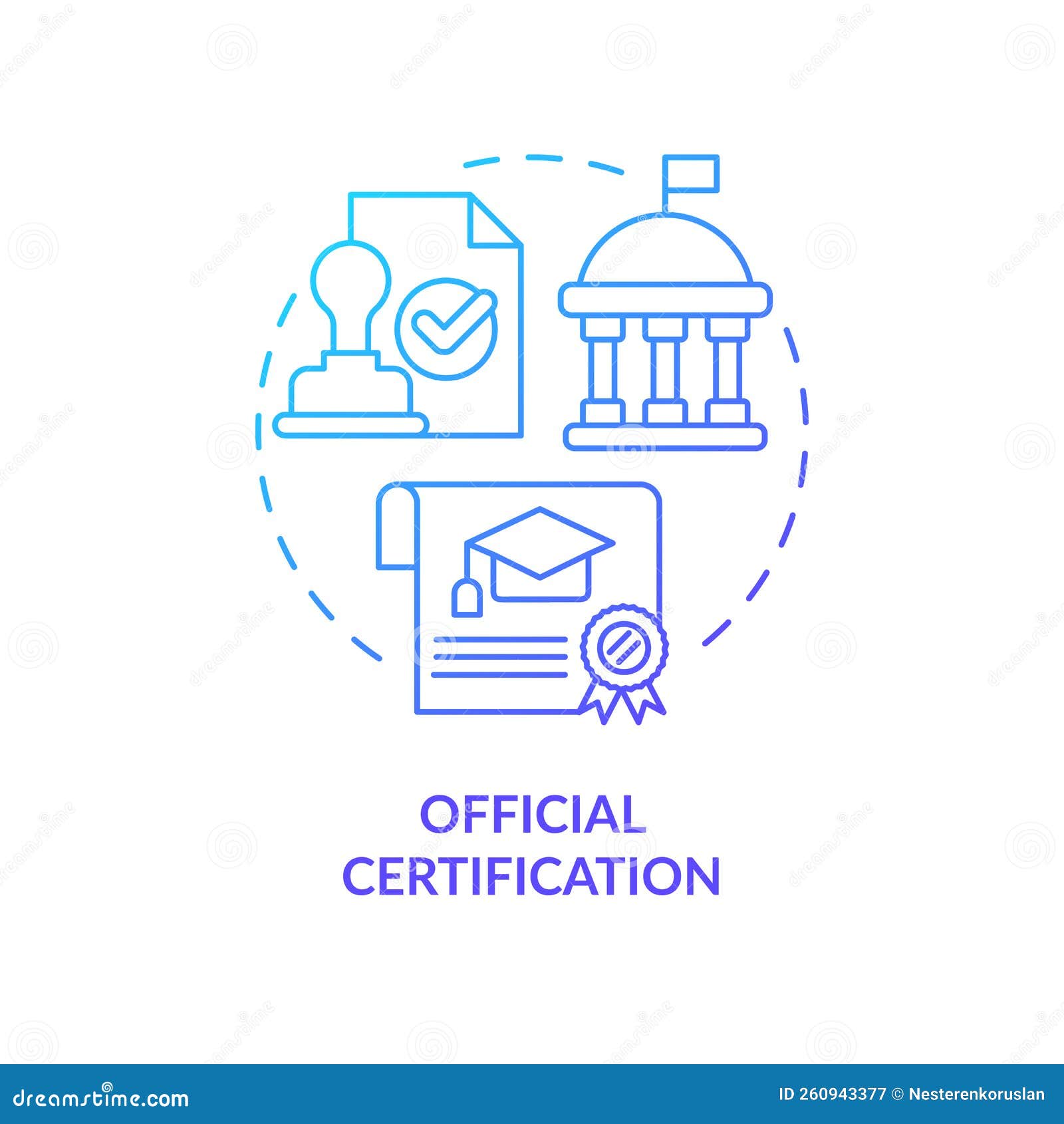 Official Certification Blue Gradient Concept Icon Stock Vector ...