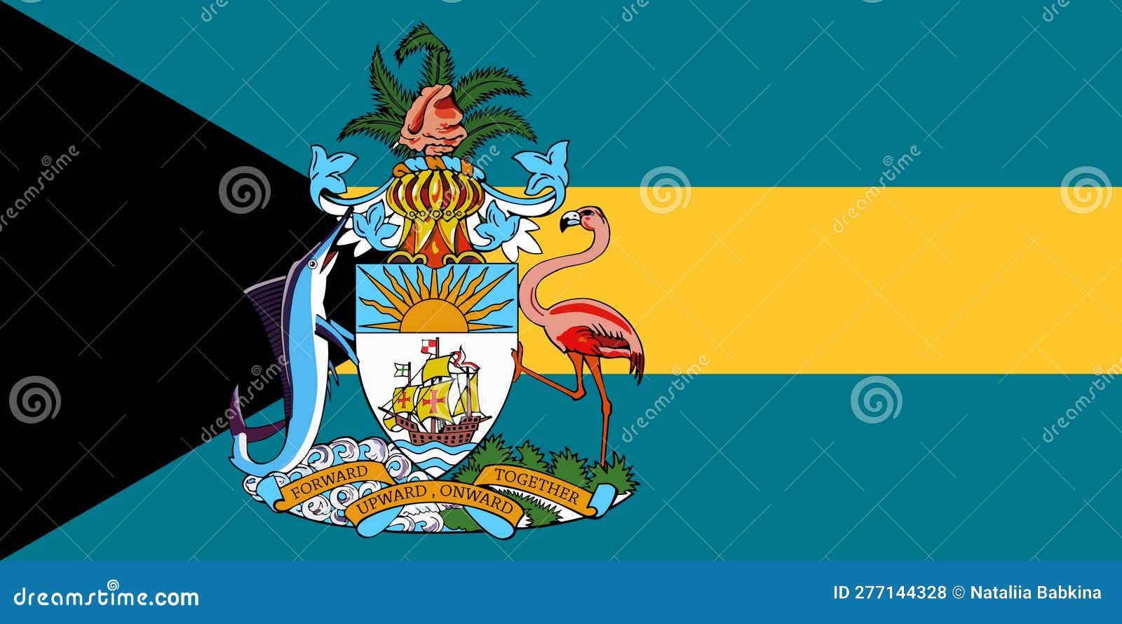 The Official Current Flag of the Commonwealth of the Bahamas Stock ...