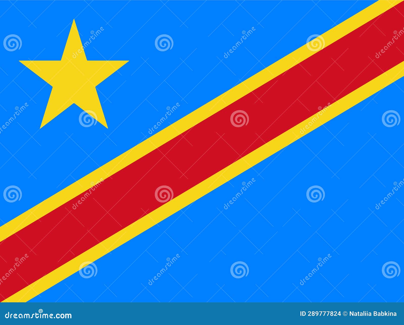 The Official Current Flag of Democratic Republic of the Congo. State ...