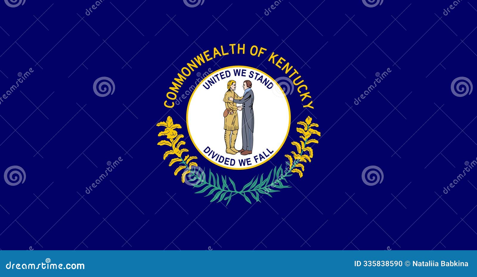 The Official Current Flag of Kentucky USA State. State Flag of Kentucky ...