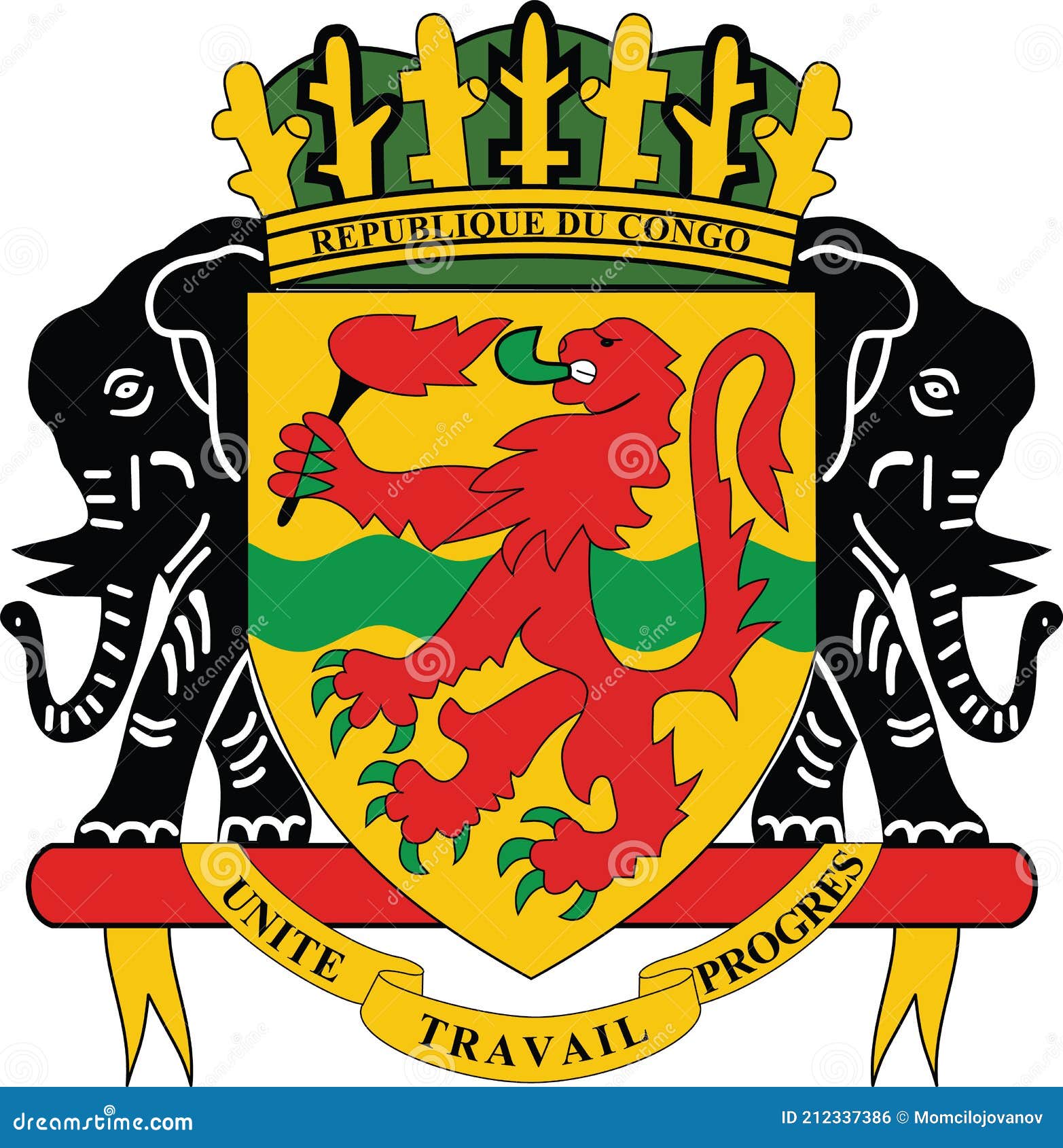 Coat of Arms of the Republic of the Congo Stock Vector - Illustration ...