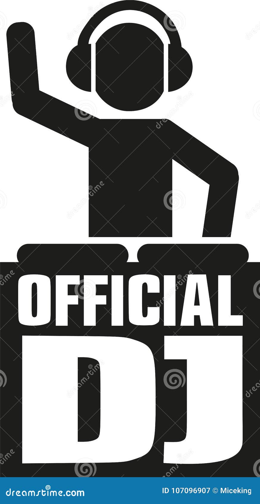 Official DJ icon stock vector. Illustration of disc - 107096907