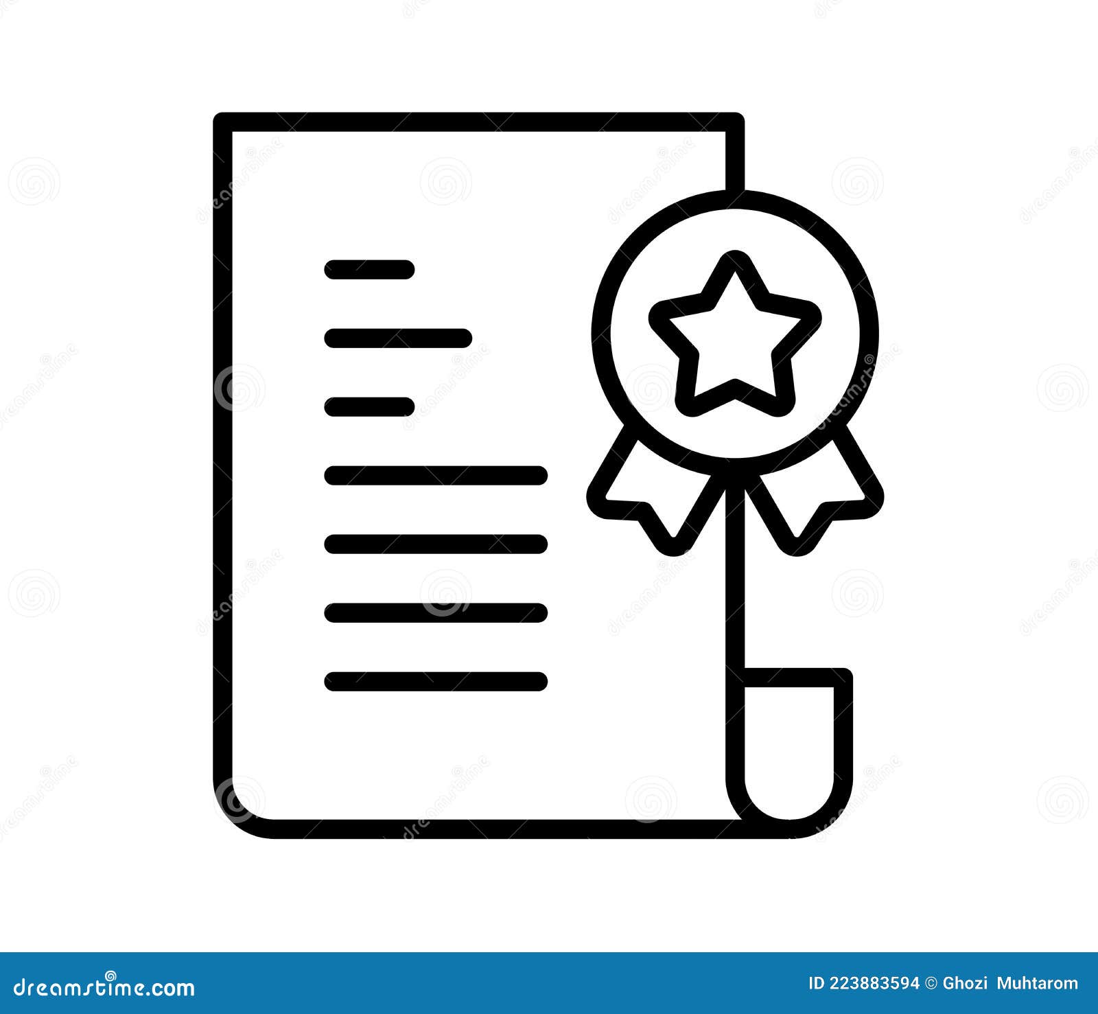 Official Document Single Isolated Icon with Outline Style Stock Vector ...